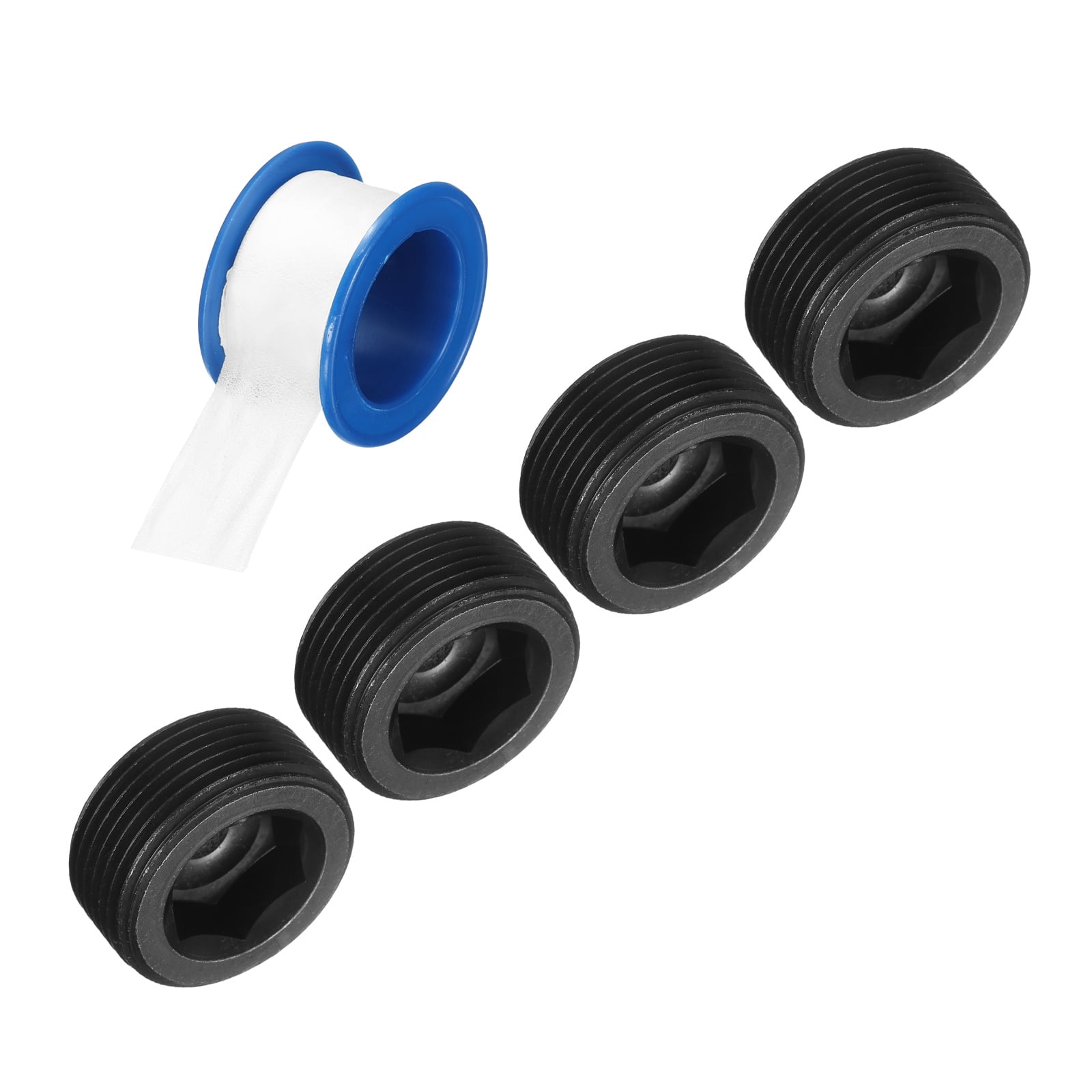 4Pack M27x1.5x12 Carbon Steel Pipe Plug Fitting, Male Internal Hex ...