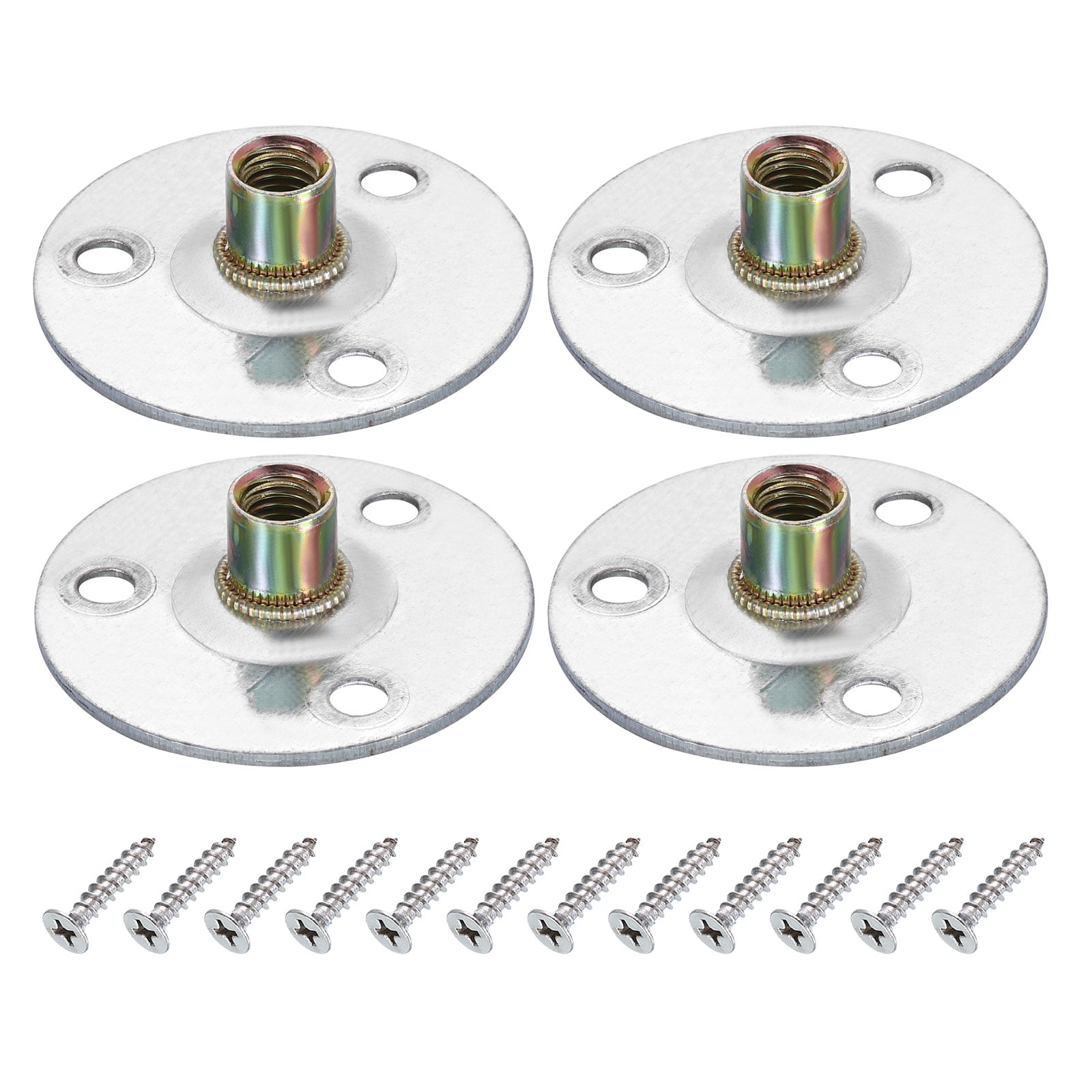 4Pack M8 Brad Hole t Nut, 50mm/2inch Round Base Weld Nuts Flange Insert ...