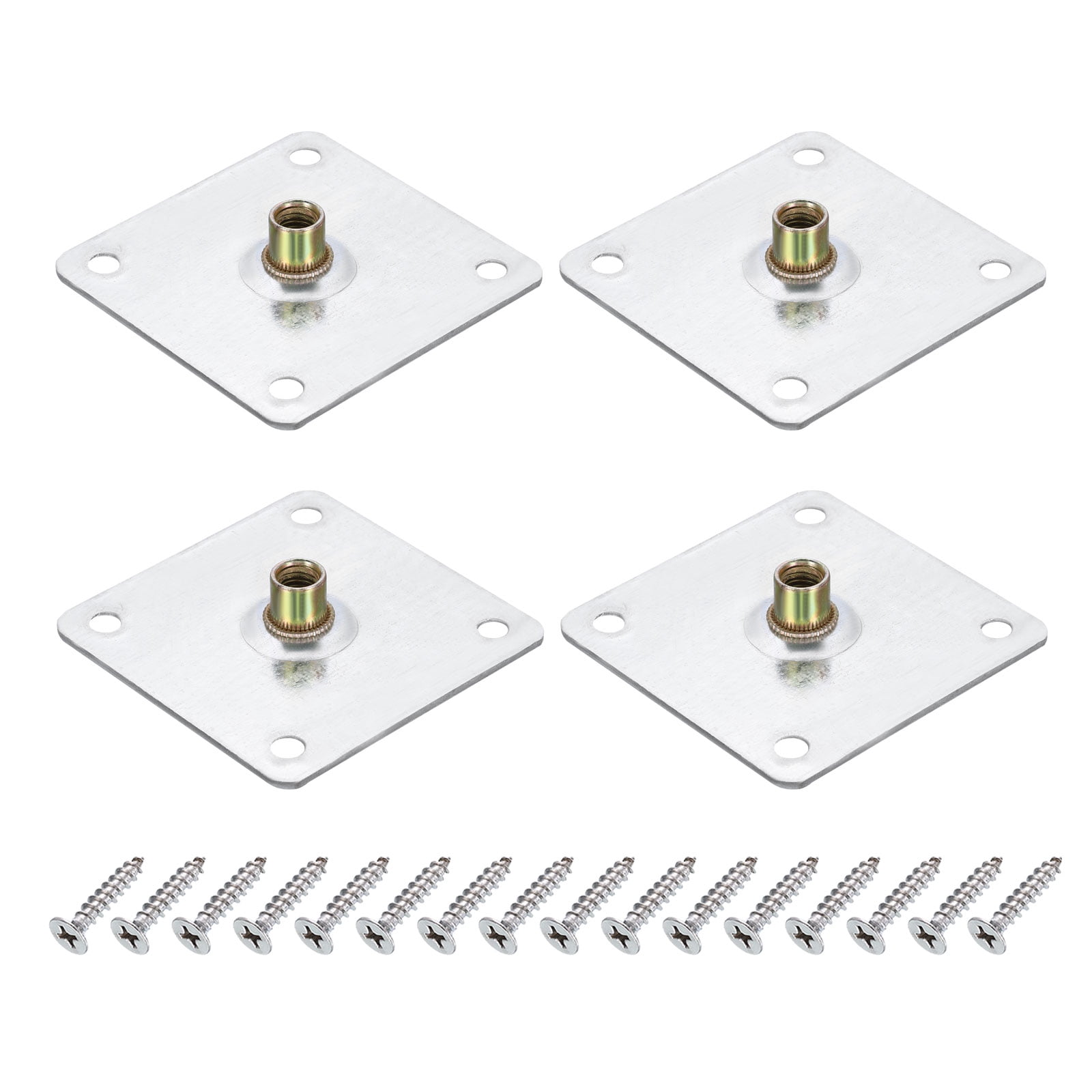4Pack M8 Brad Hole t Nut, 70mm/2.8inch Square Base Weld Nuts Flange ...