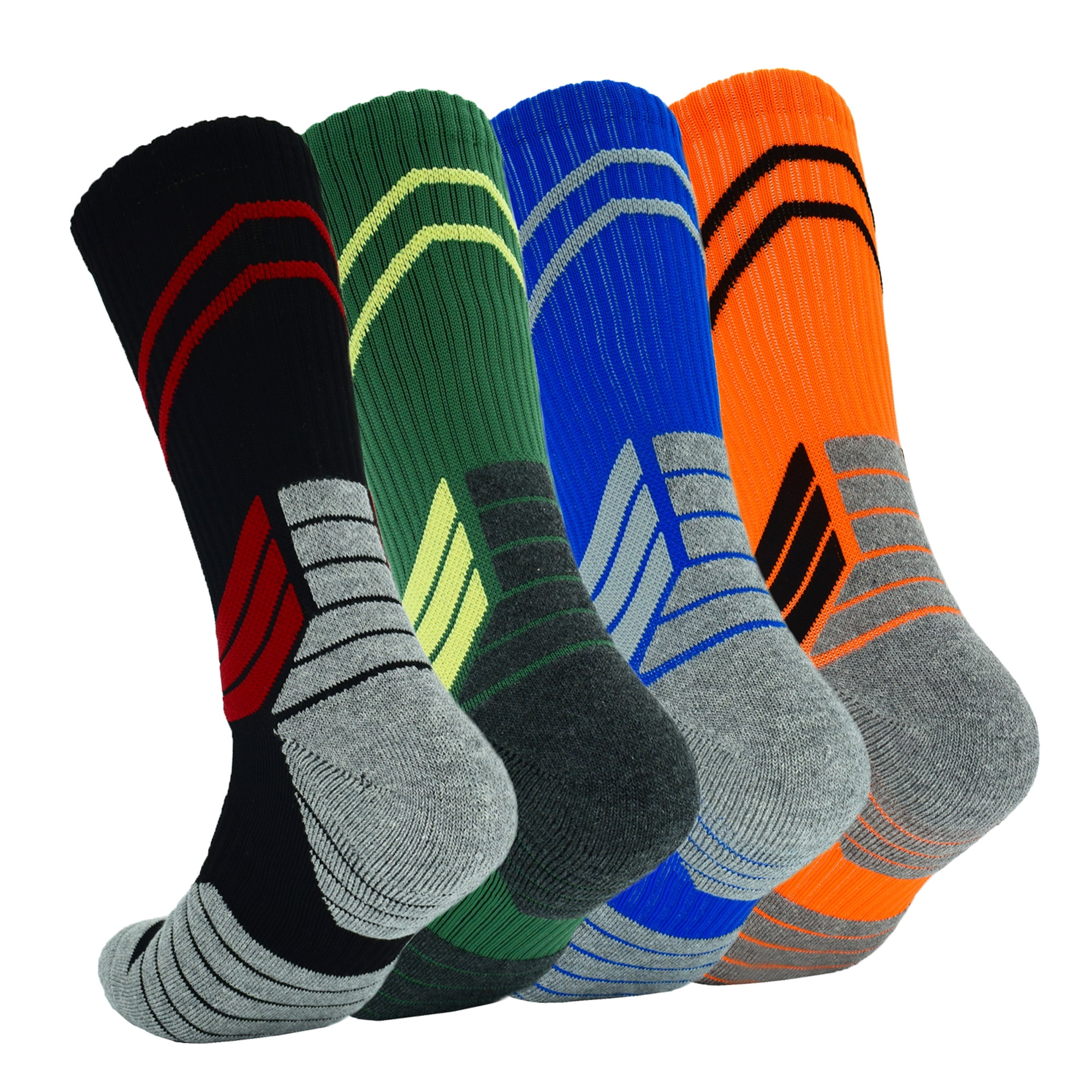 4Pack Mens Boys Sock Basketball Hiking Athletic Outdoor Sports Thick ...