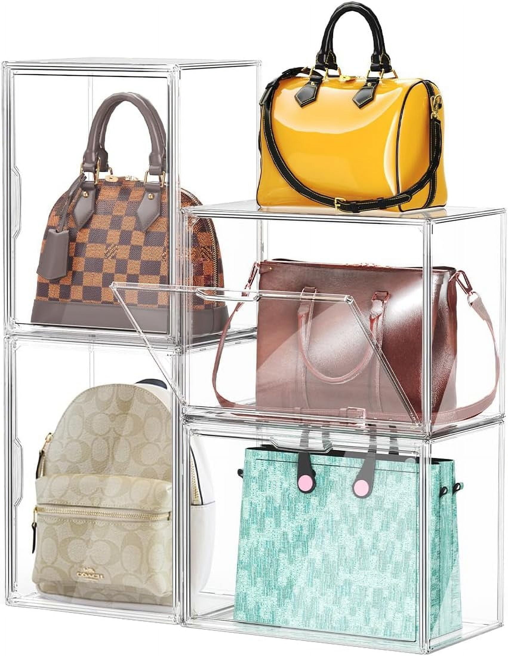 4Pack PET Plastic Handbag Organizer, Purse Organizer – Stackable ...