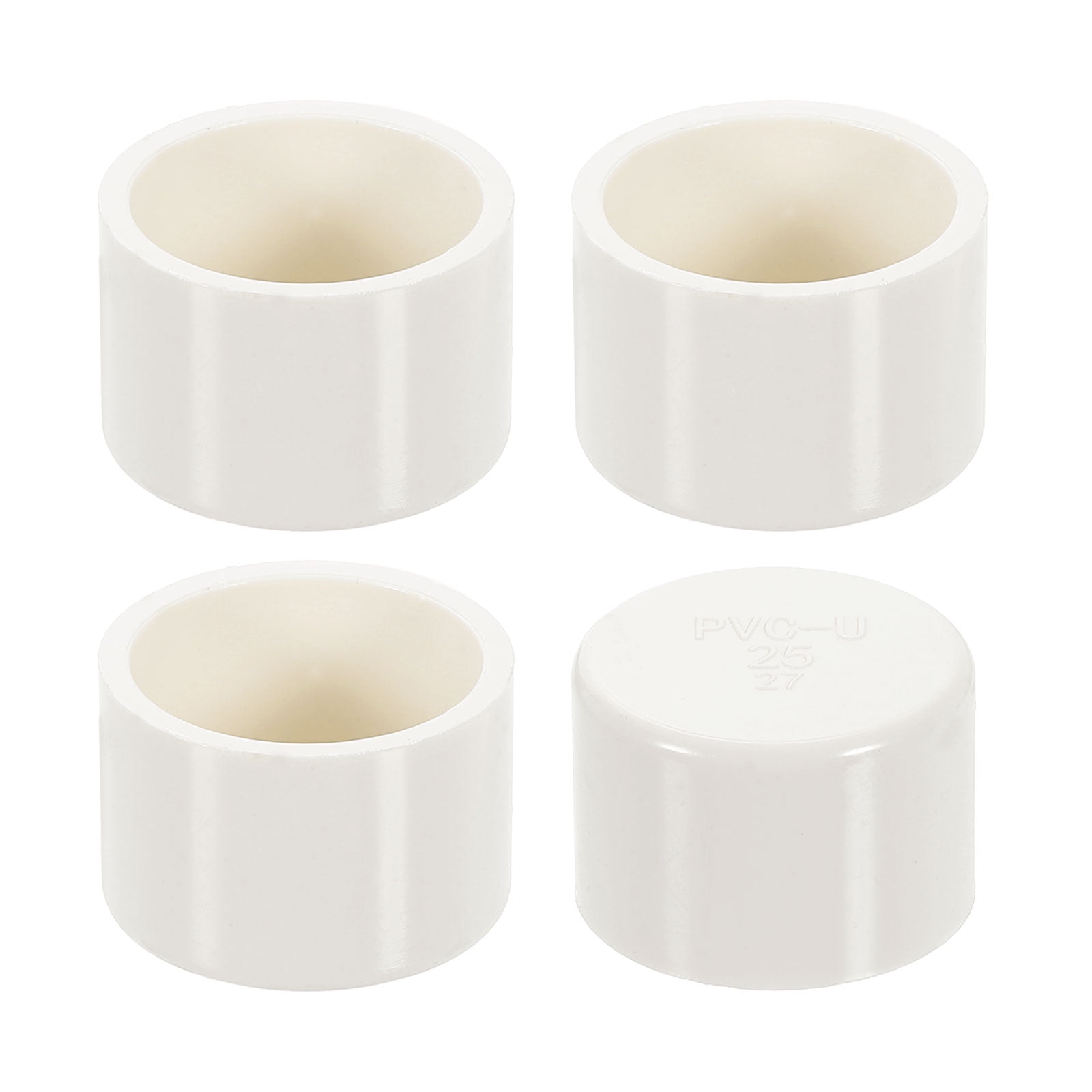 4Pack PVC Pipe End Cap Fitting, 1" Furniture Grade Pipe End Cap Plug ...