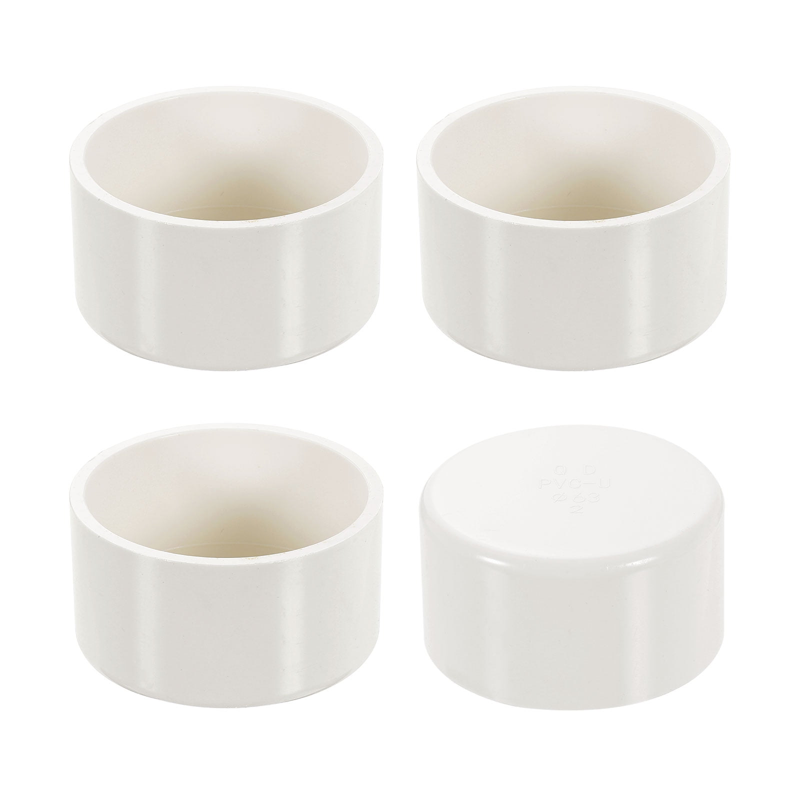 4Pack PVC Pipe End Cap Fitting, 2.5" Furniture Grade Pipe End Cap Plug ...