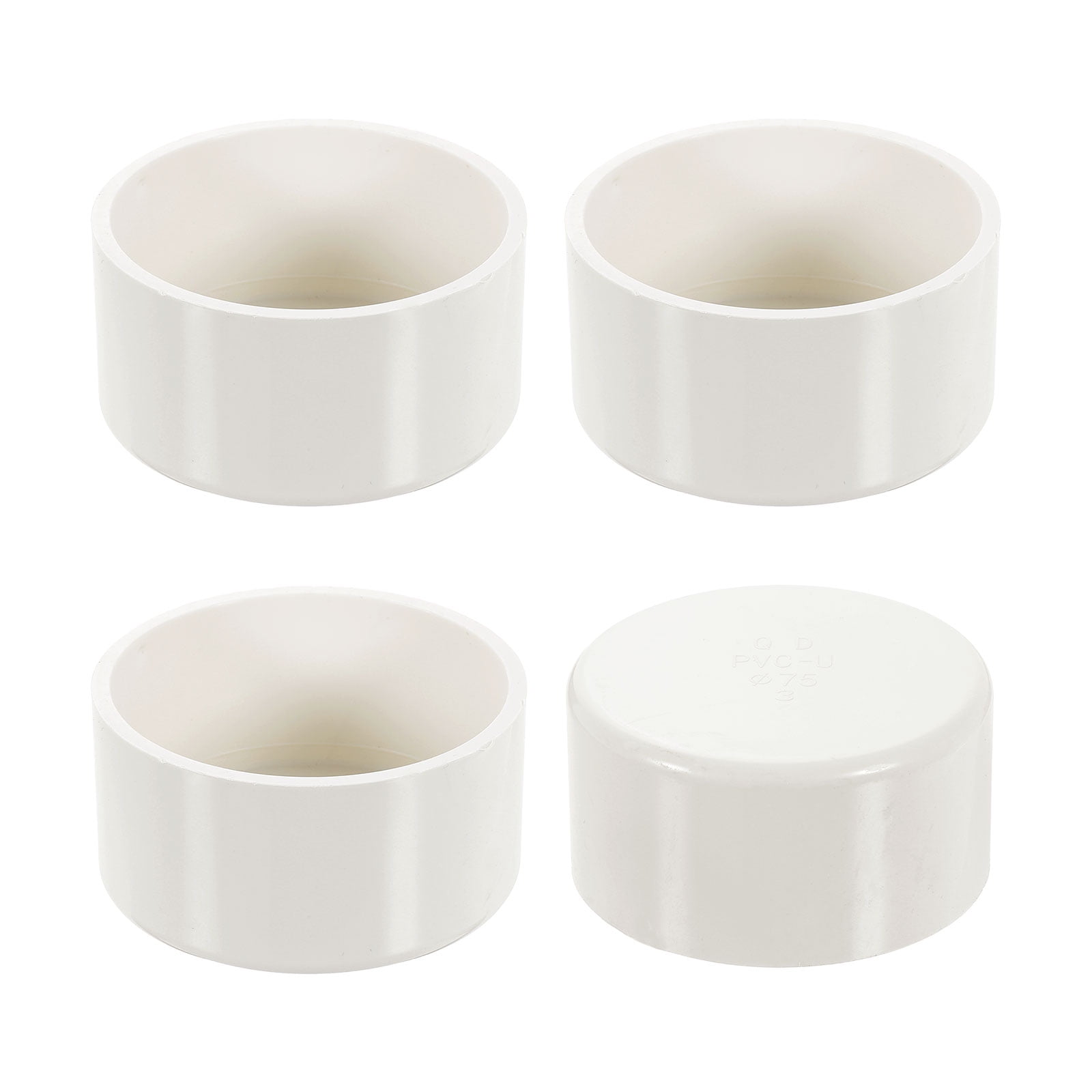 4Pack PVC Pipe End Cap Fitting, 3" Furniture Grade Pipe End Cap Plug ...