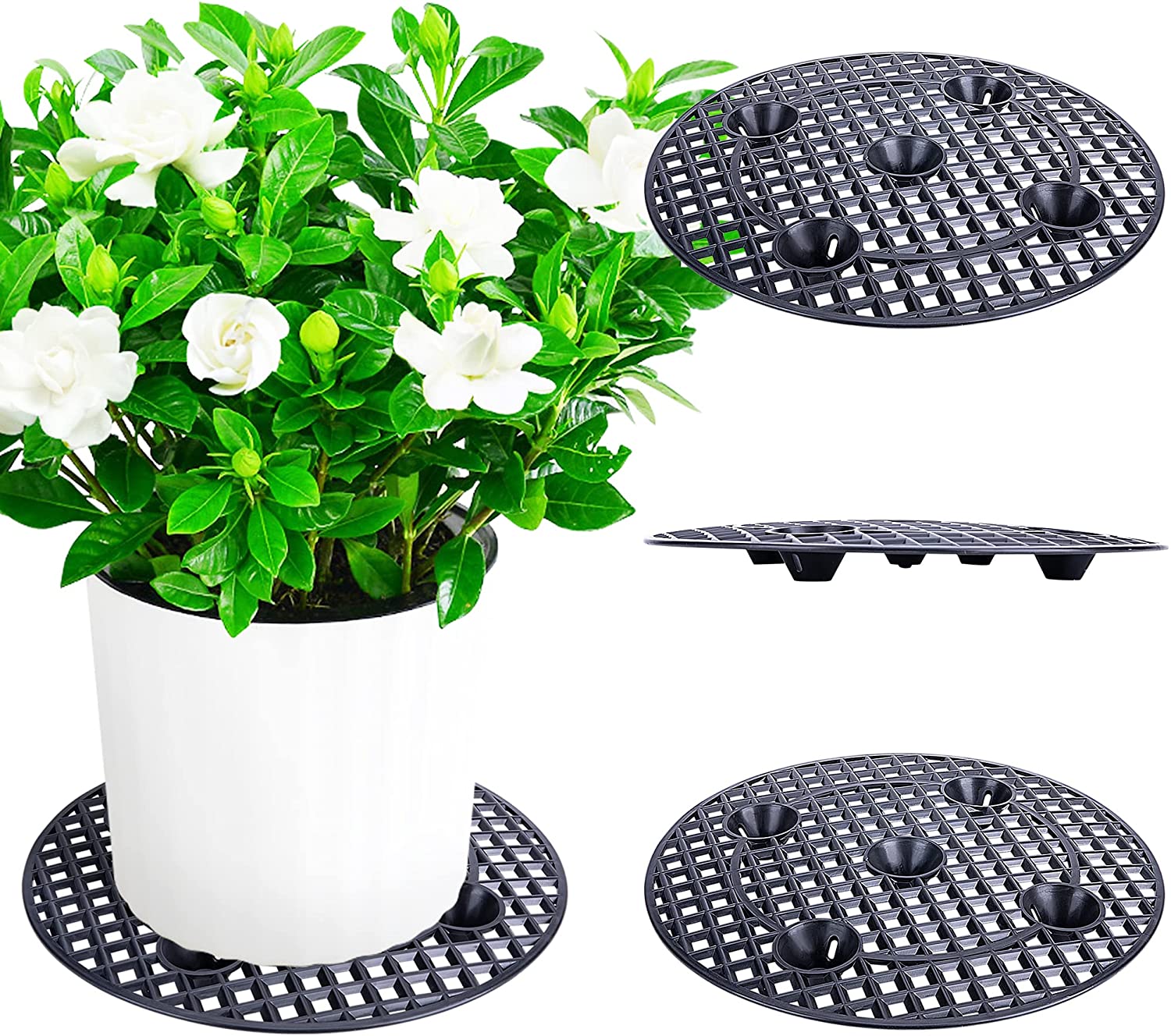 4Pack Plant Level Pot Elevator, Plant Stands, 11.6inch Plant Pot Saucer ...
