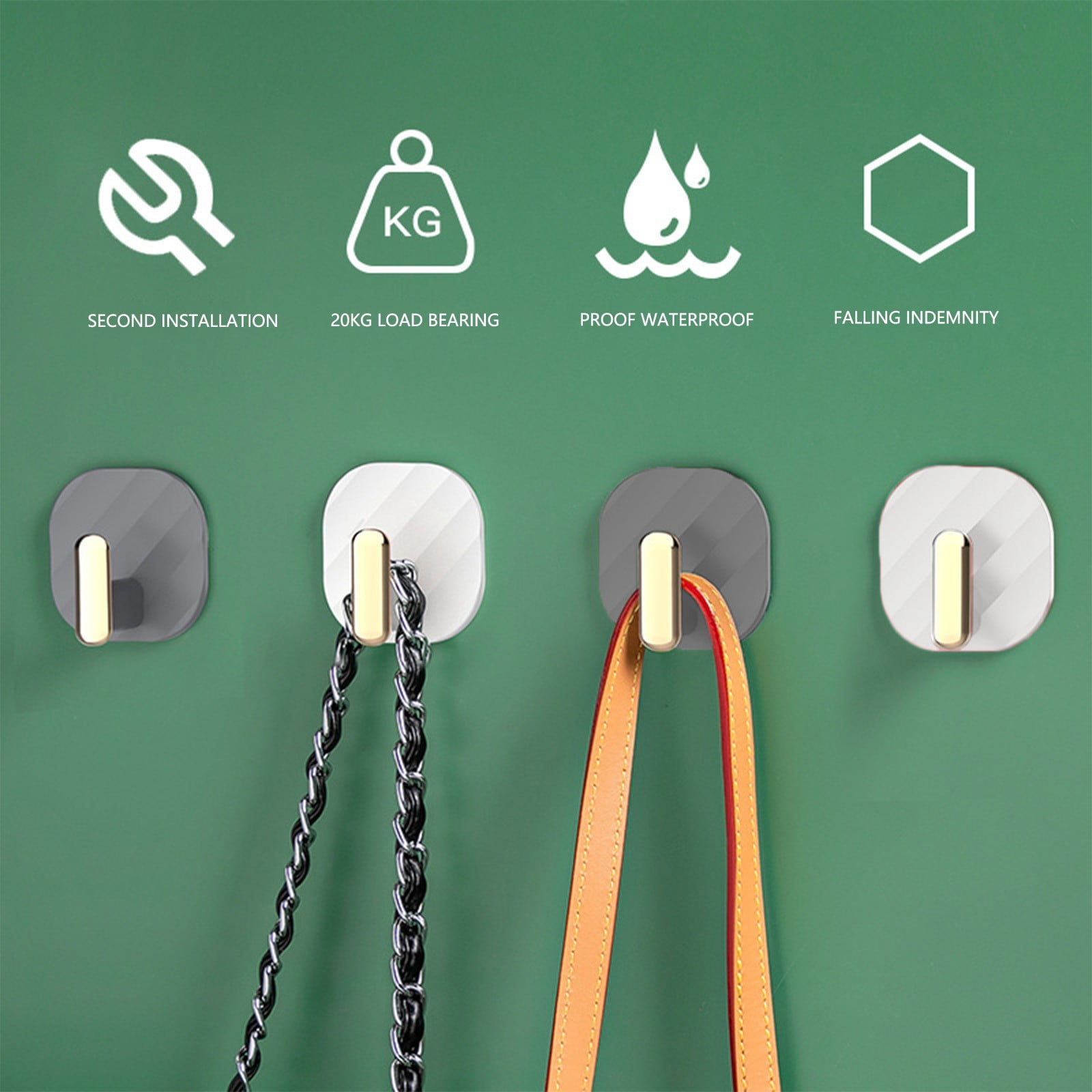 4Pack Plastic Towel Hooks Wall Mounted RustProof Coat Key Robe Rack for ...