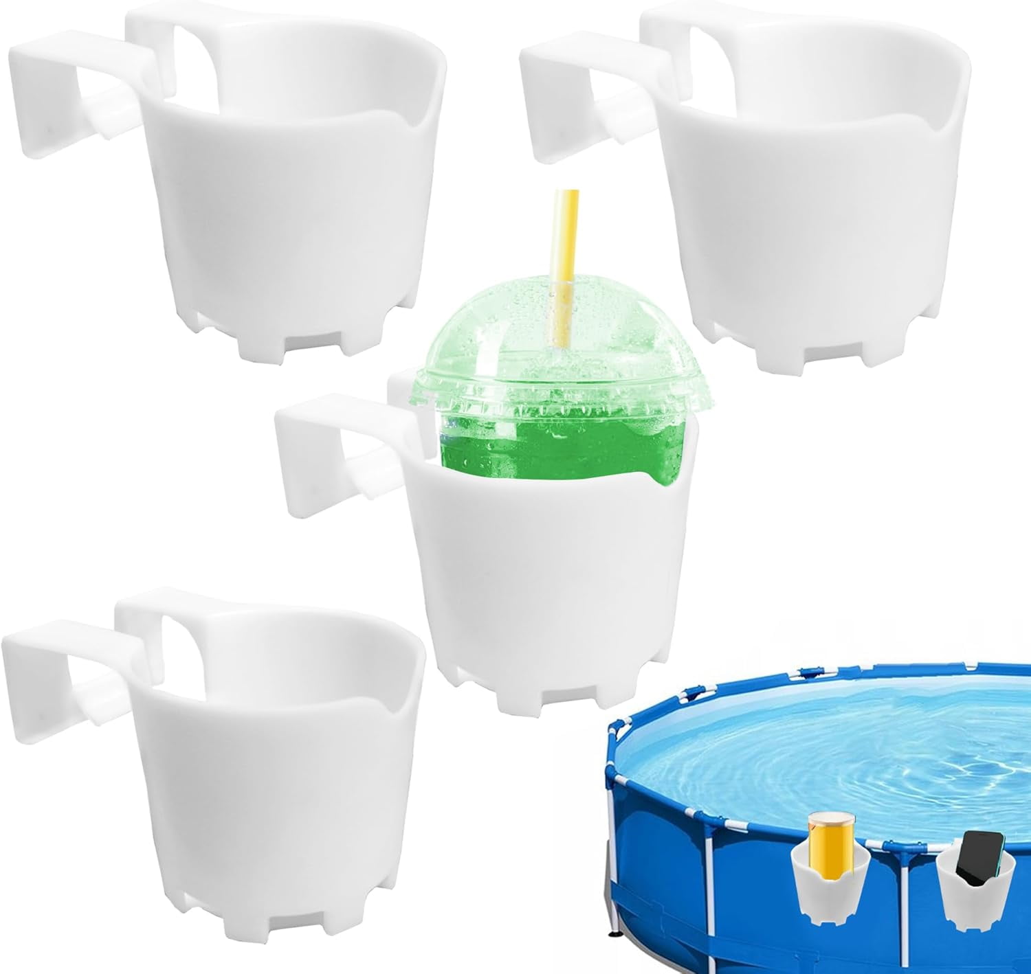 4Pack Pool Cup Holders,Poolside Cup Holder for Above Ground Pools with ...
