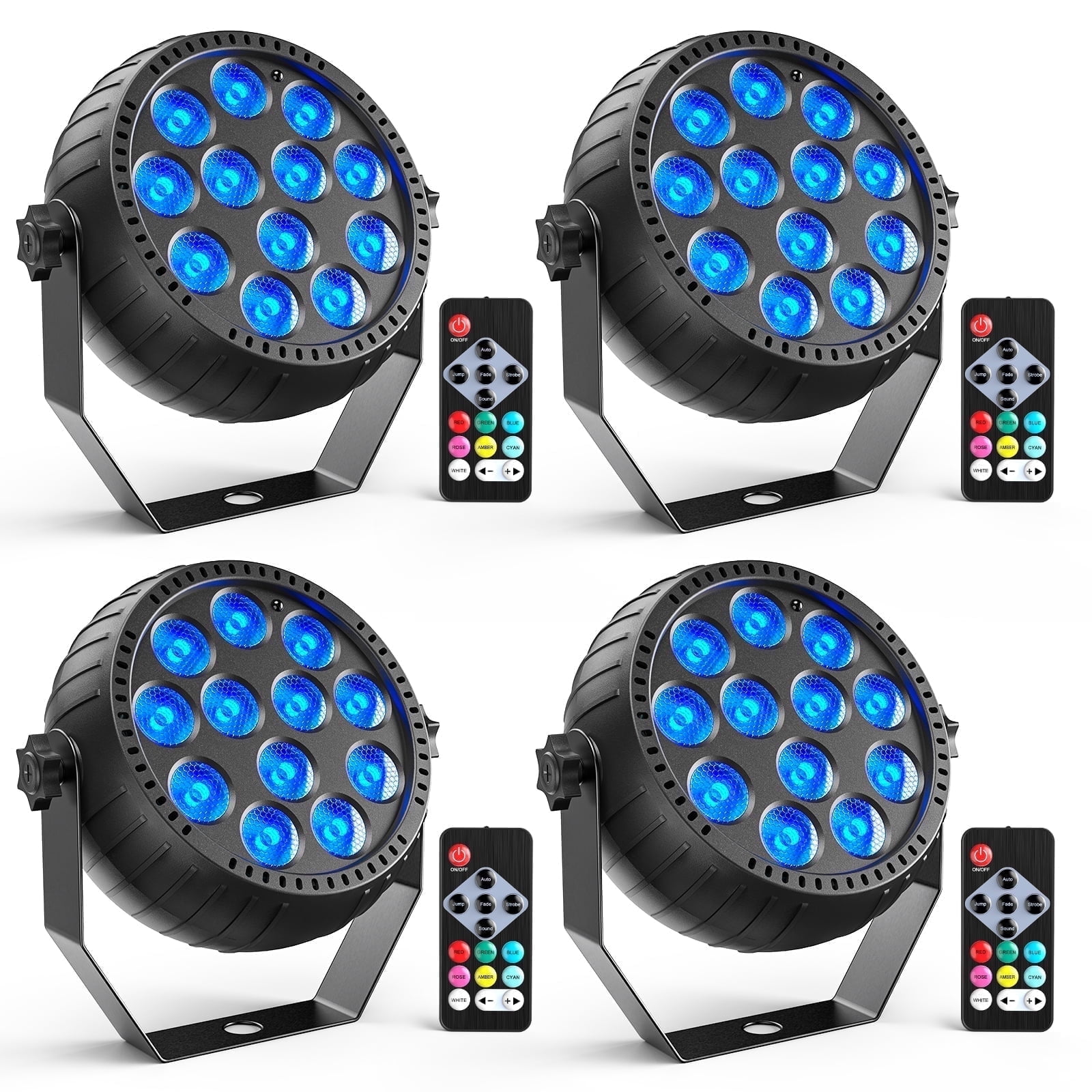 4Pack Rechargeable LED Par Can Lights, 50W RGB Wireless Uplighting ...