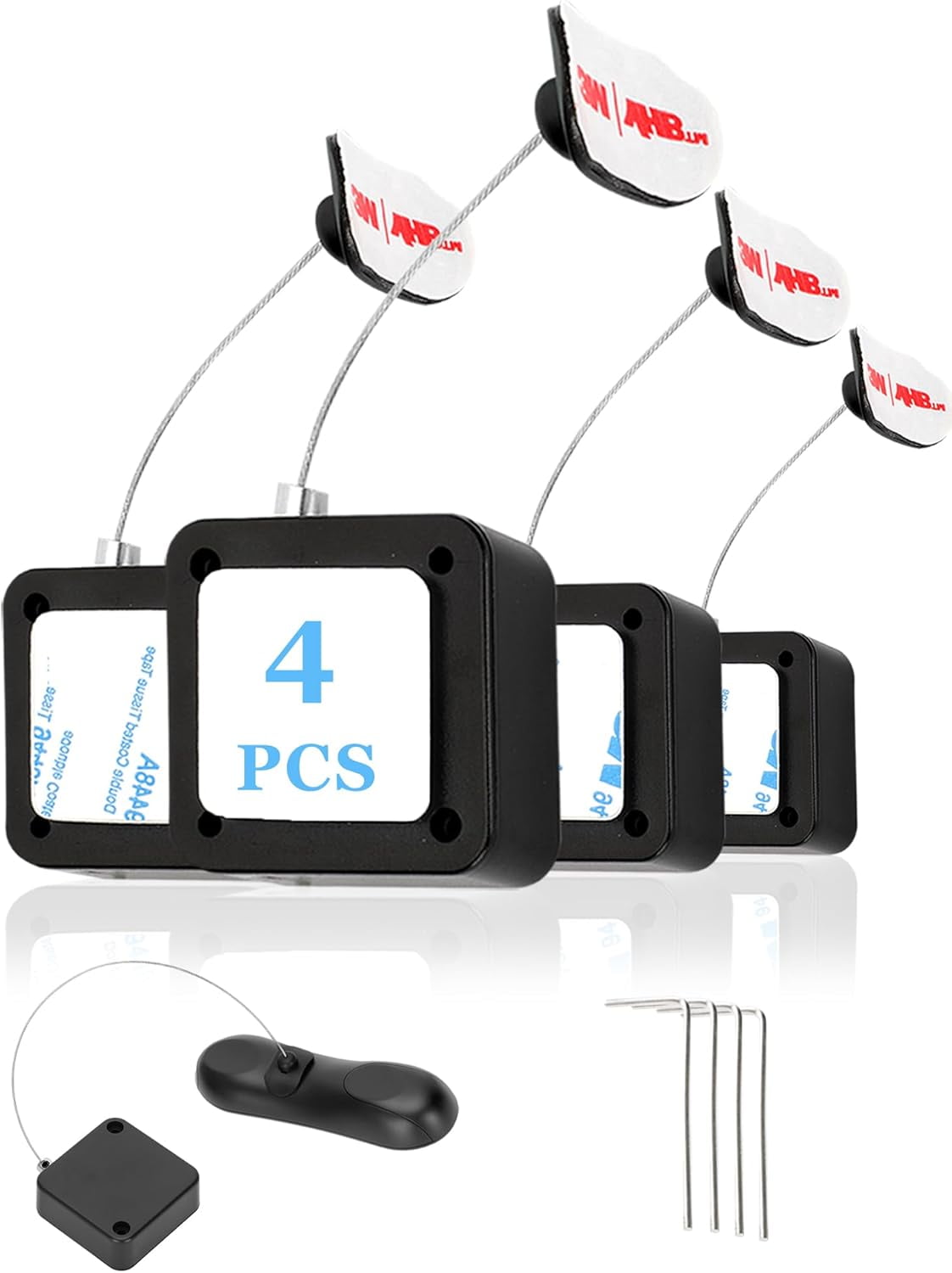 4Pack Remote Control Tether, 6.5 Ft Remote Control Leash, Retractable ...