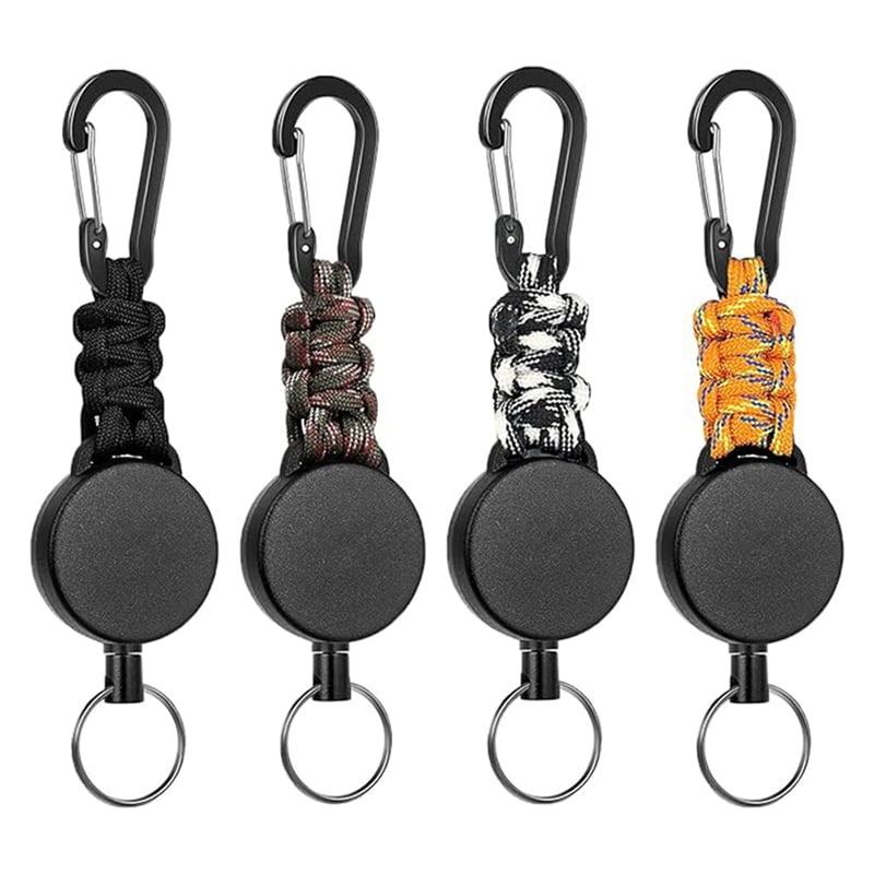 4Pack Retractable Keychain Heavy Duty Retractable Lanyard Badge Holder ...