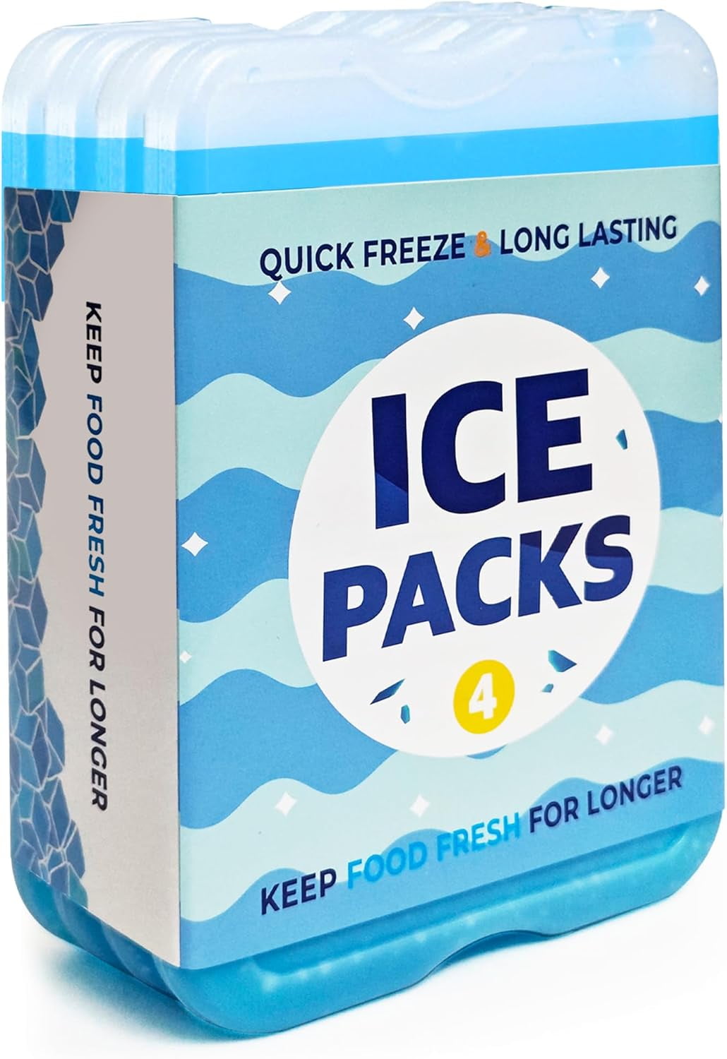 4Pack Reusable Ice Packs for Lunch Boxes - Long-Lasting Freezer Packs Compatible with Cooler Bag ...