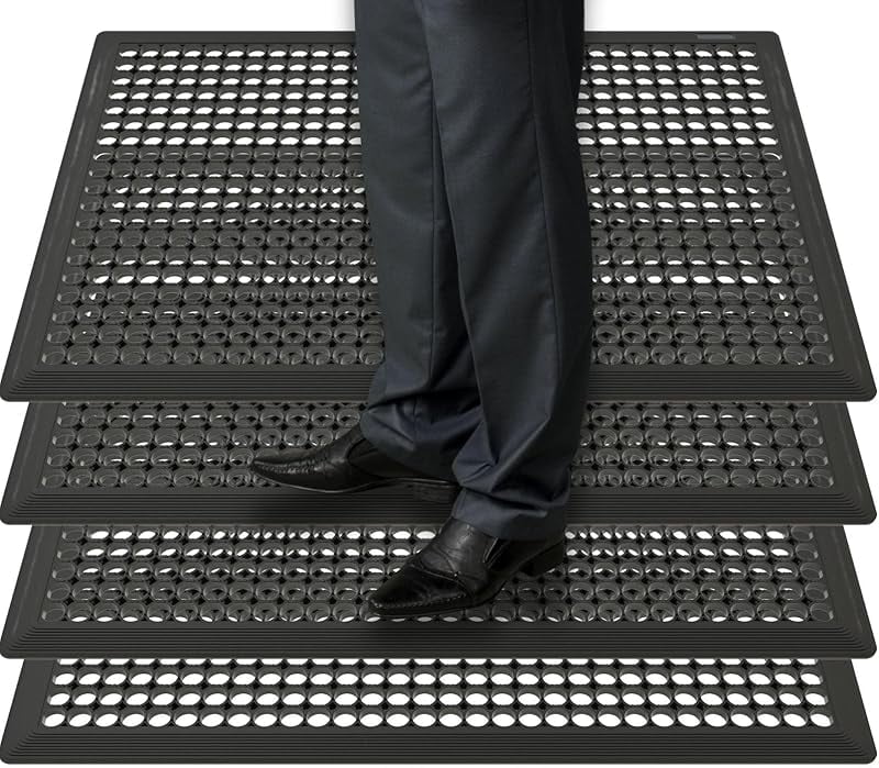 4Pack Rubber Floor Mats 24 x 36 Inch – Heavy Duty Outdoor Door Mats ...