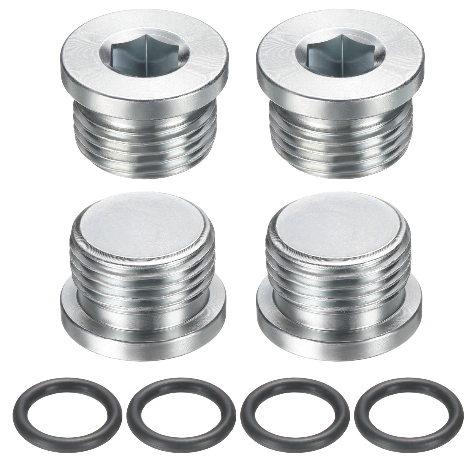 4 Pack SAE 7/8-14 UNF Inner Hex Head Pipe Fitting Plug, Universal ...