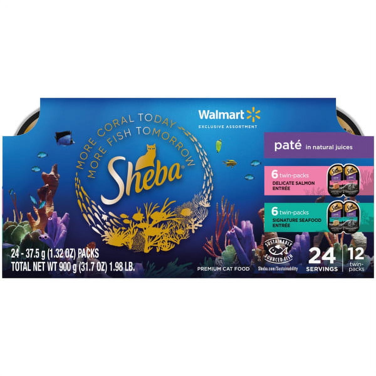 (4Pack) Sheba Perfect Portions Delicate Salmon & Signature Seafood ...
