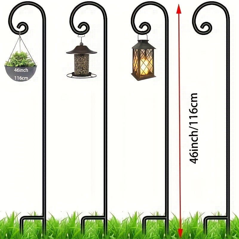 4Pack Shepherds Hook, Thick Hummingbird Bird Feeder Pole Shepards ...