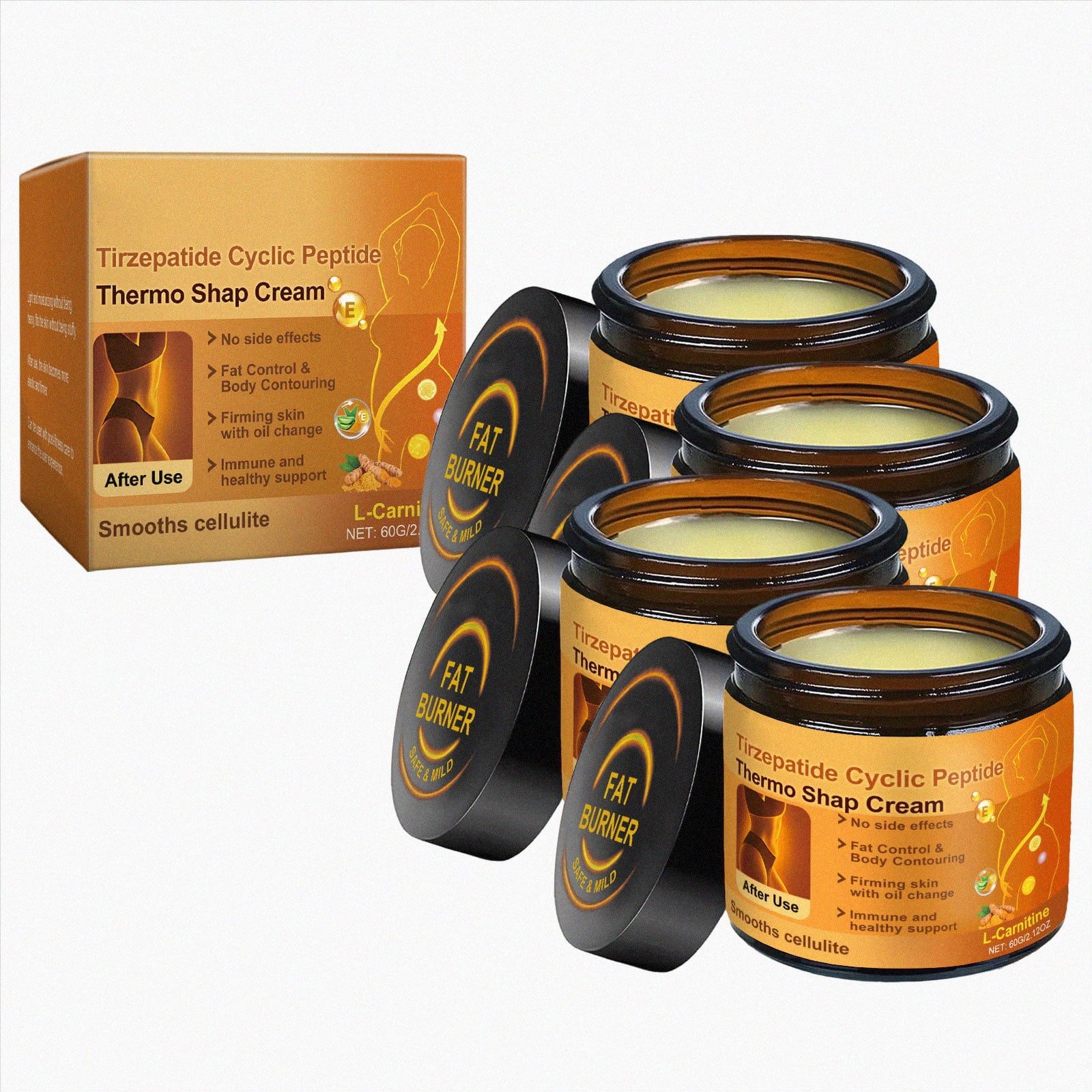 4Pack Skin Tightening & Cellulite Cream for Stomach, Thighs & Butt ...