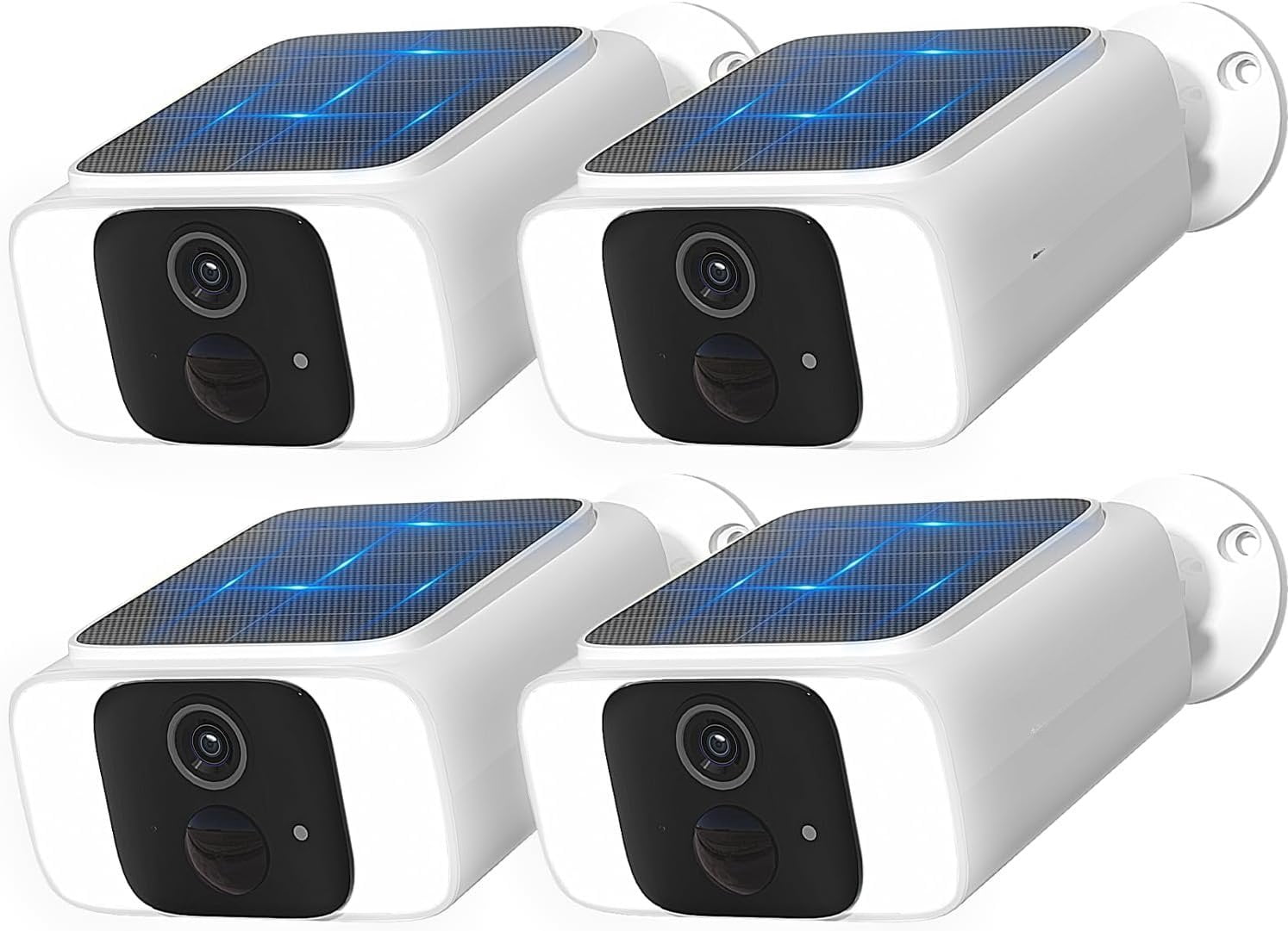 4Pack Solar Cameras Outdoor, 5G WiFi Outdoor Cameras for with AI Motion ...