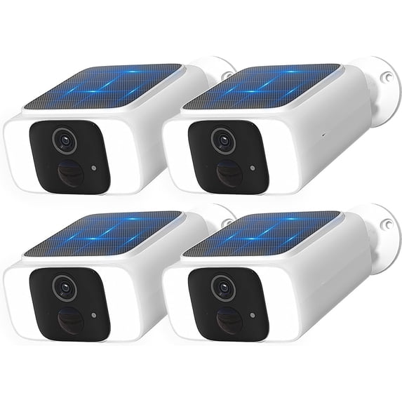 4Pack Solar Cameras Outdoor, 5G WiFi Outdoor Cameras for with AI Motion ...