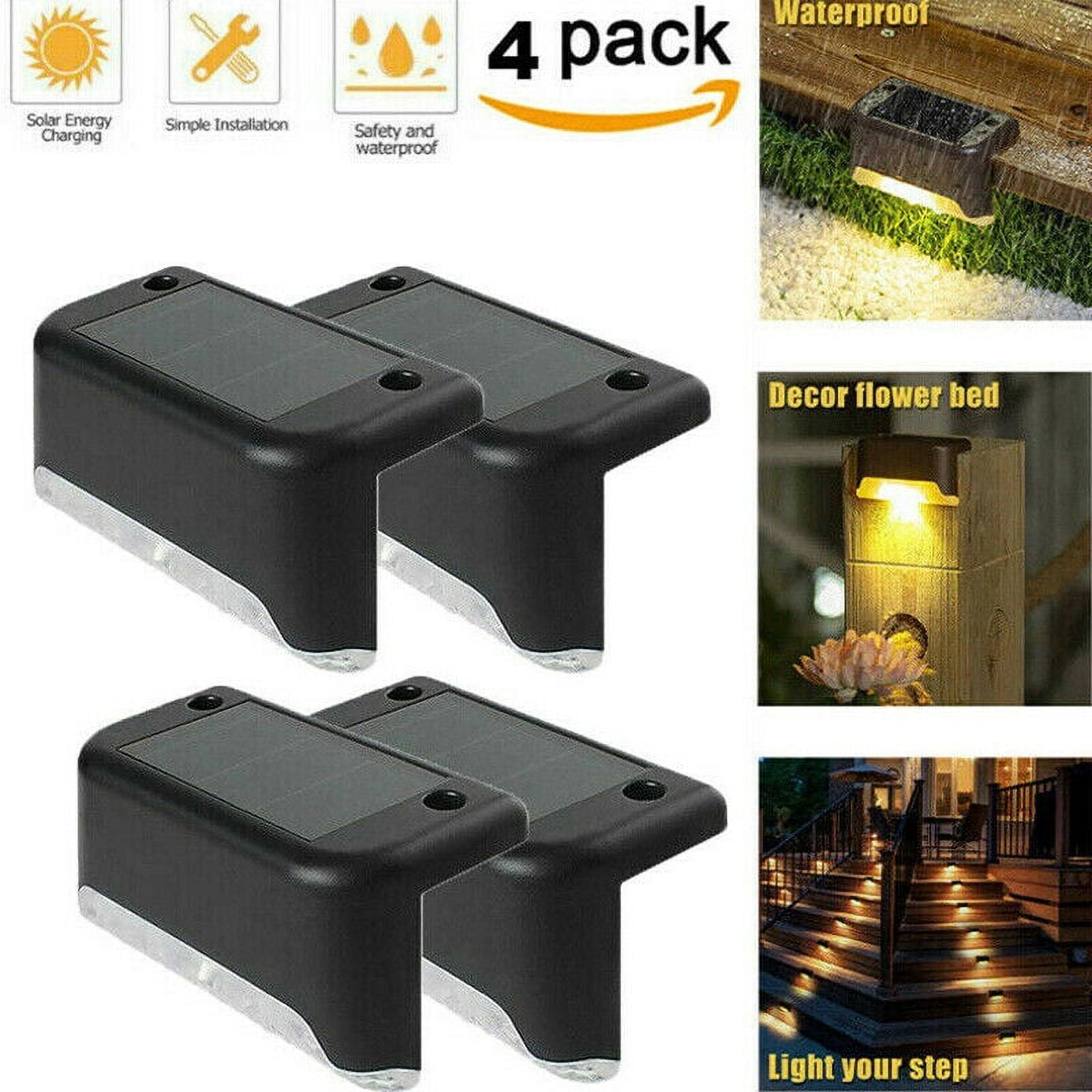 4Pack Solar LED Bright Deck Lights Outdoor Home Garden Patio Chair Path ...