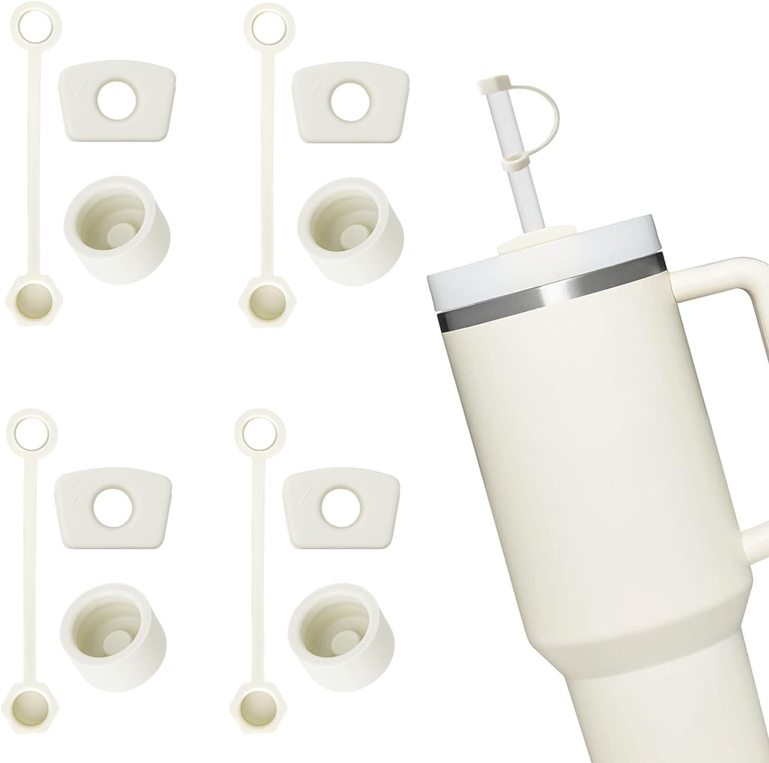4Pack Spill Stopper for Stanley Cup 2.0 30oz & 40oz, Silicone Leak ...