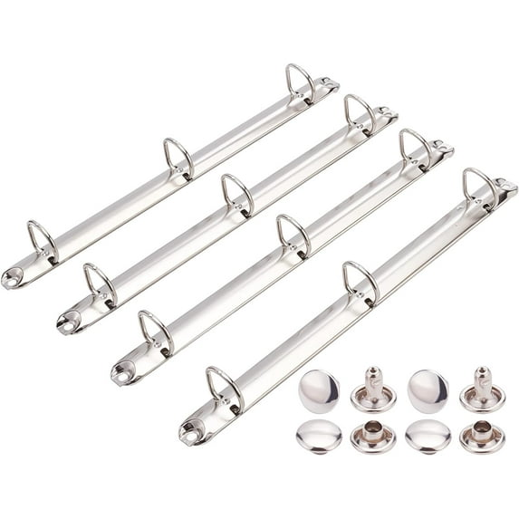 4Pack Stainless Steel A4 Notebook 3-Ring Binder Mechanism D Rings Loose ...