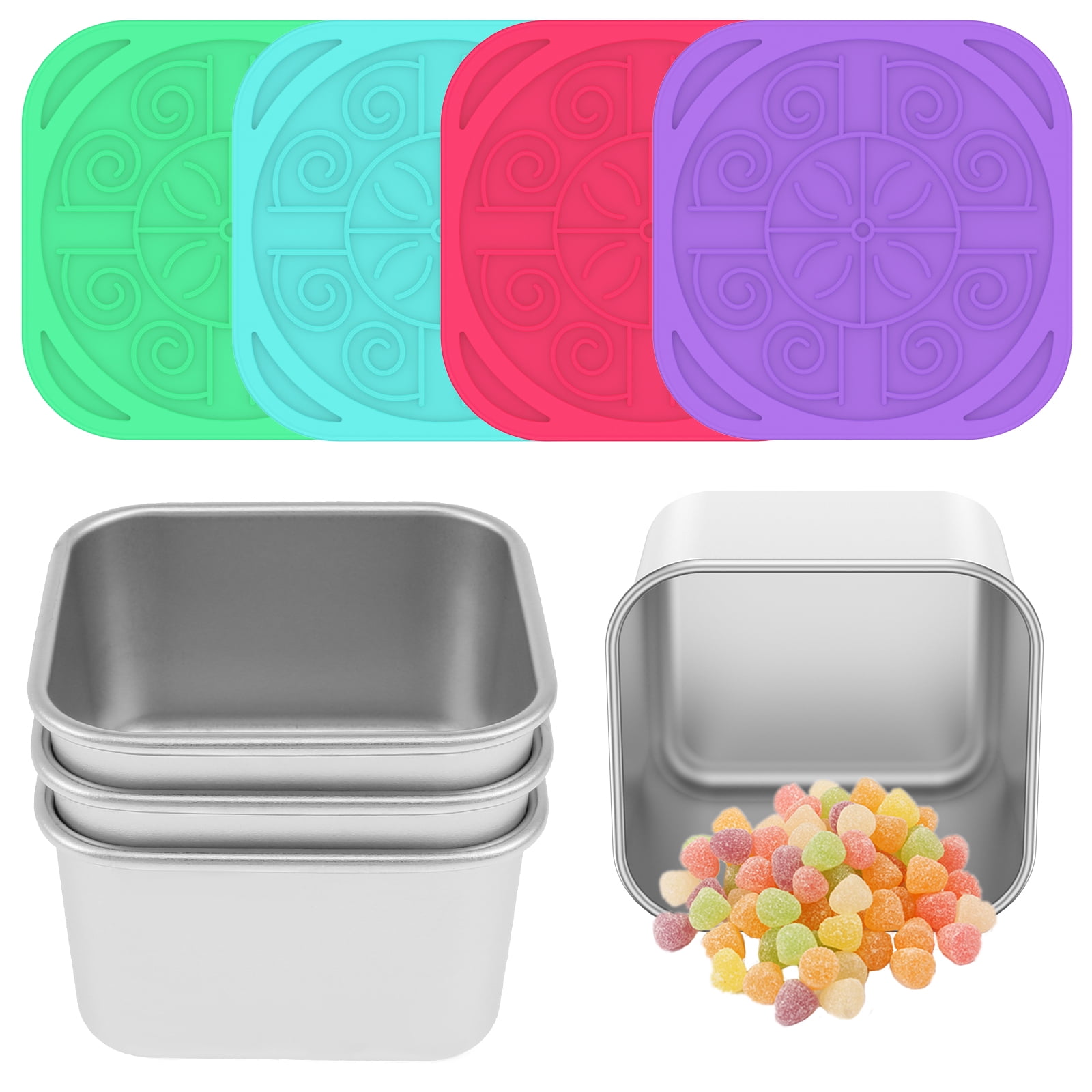 4Pack Stainless Steel Snack Containers Snack Box, Metal Food Storage ...