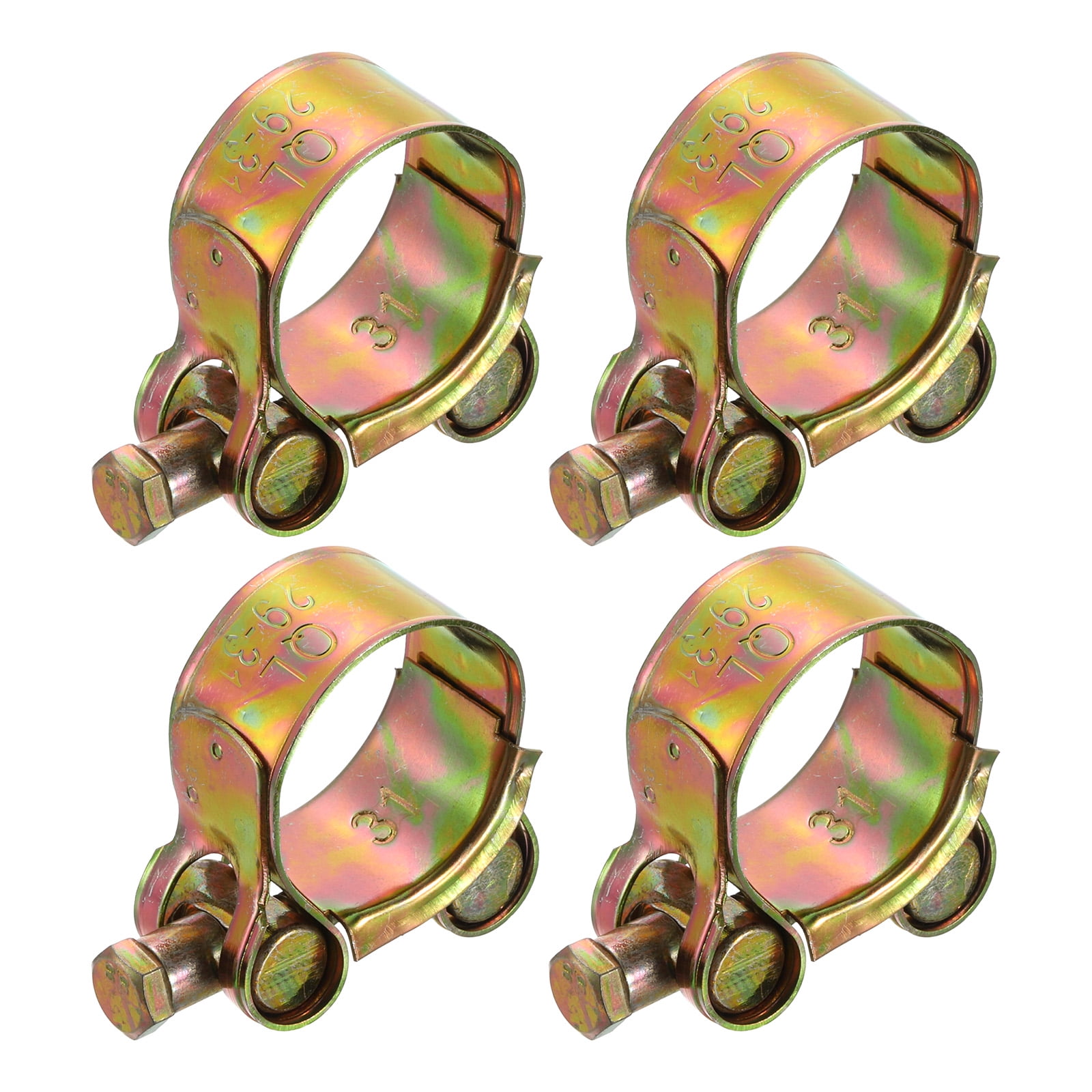 4Pack T-Bolt Hose Clamps, 29-31mm/1.14"-1.22" ID Range, Iron Radiator ...