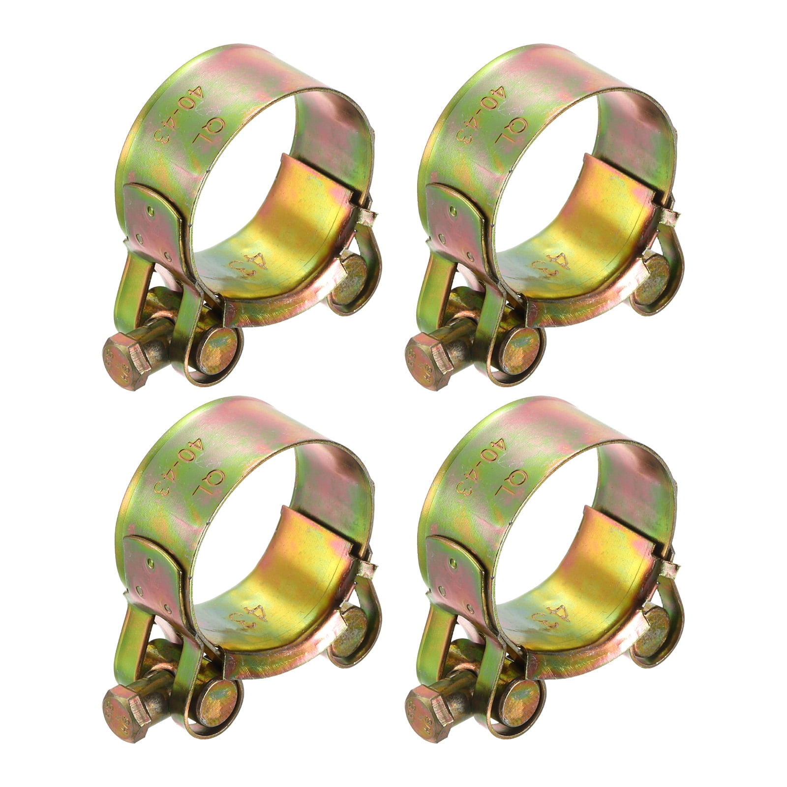 4Pack T-Bolt Hose Clamps, 40-43mm/1.57"-1.69" ID Range, Iron Radiator ...