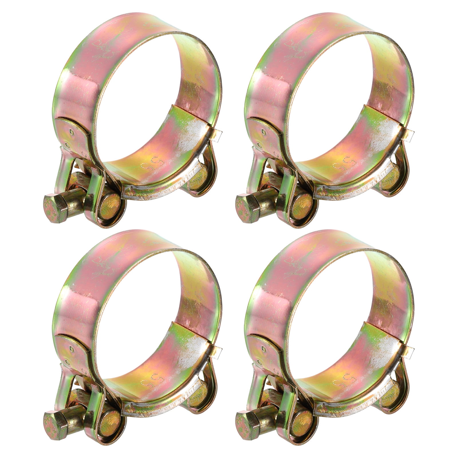 4Pack T-Bolt Hose Clamps, 52-55mm/2.05"-2.17" ID Range, Iron Radiator ...