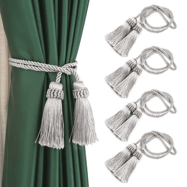 BEL AVENIR 2 Pack Curtain Tieback Tassel Drapery Rope Handmade ...