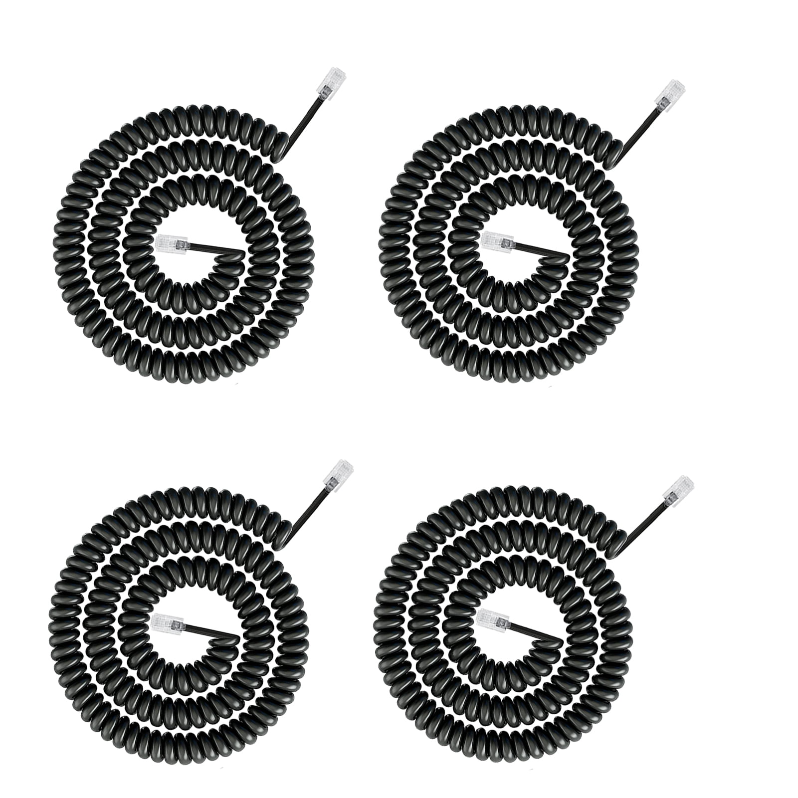 4Pack Telephone Phone Handset Cable Cord,8 Feet Uncoiled Phone Cord ...
