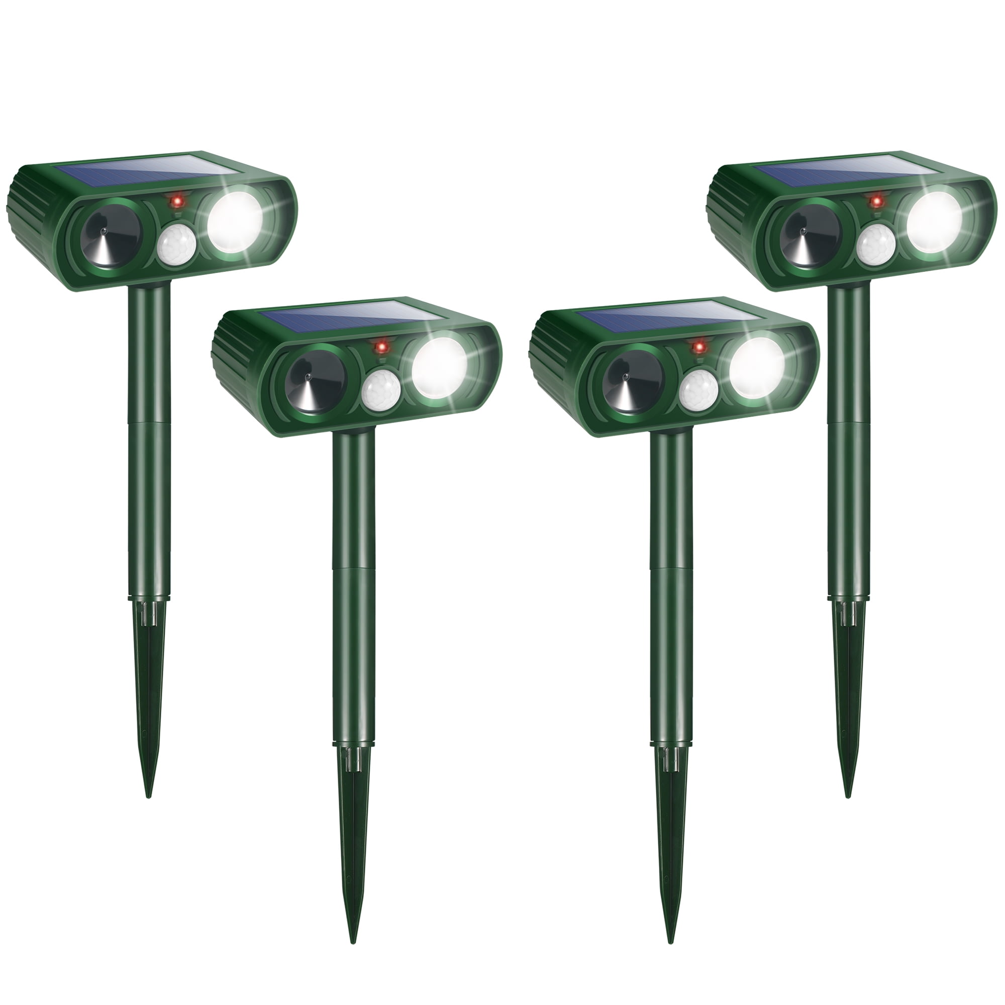 4Pack Upgraded Ultrasonic Animal Repellent Outdoor Solar Animal ...