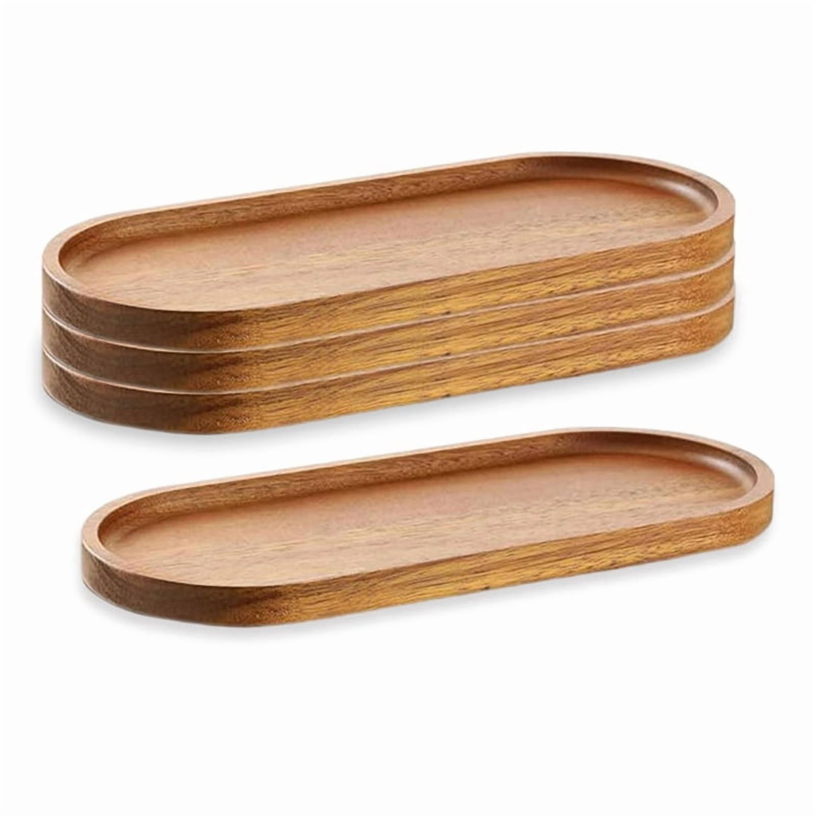 4Pack Wood Serving Trays 11.5x4Inch Charcuterie Boards Oval Wooden ...