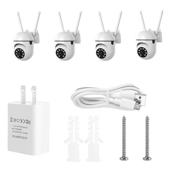 4Packs 1080P Security Cameras, 2.4GHz WiFi Cameras Home Security, Dome ...