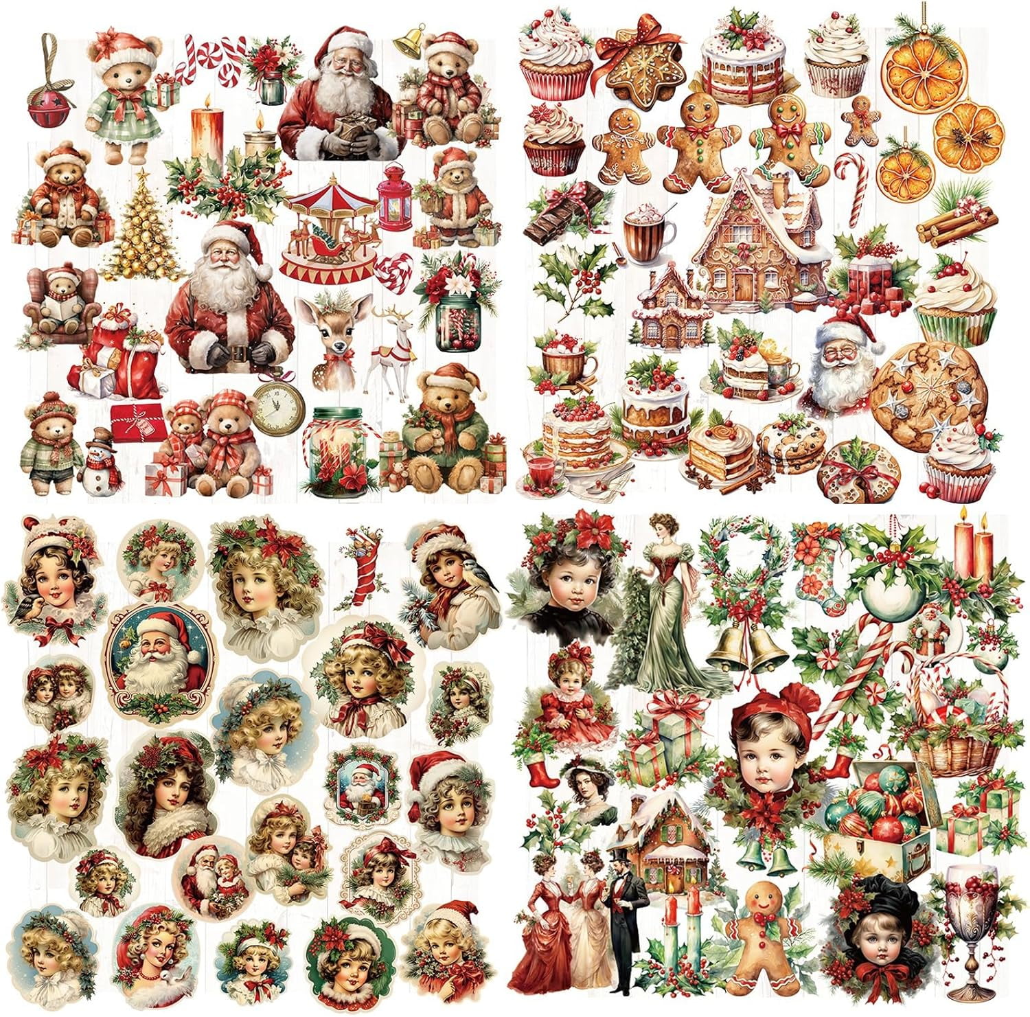 4Packs Clear Stickers for Scrapbooking Journaling Vintage Junk Journal ...