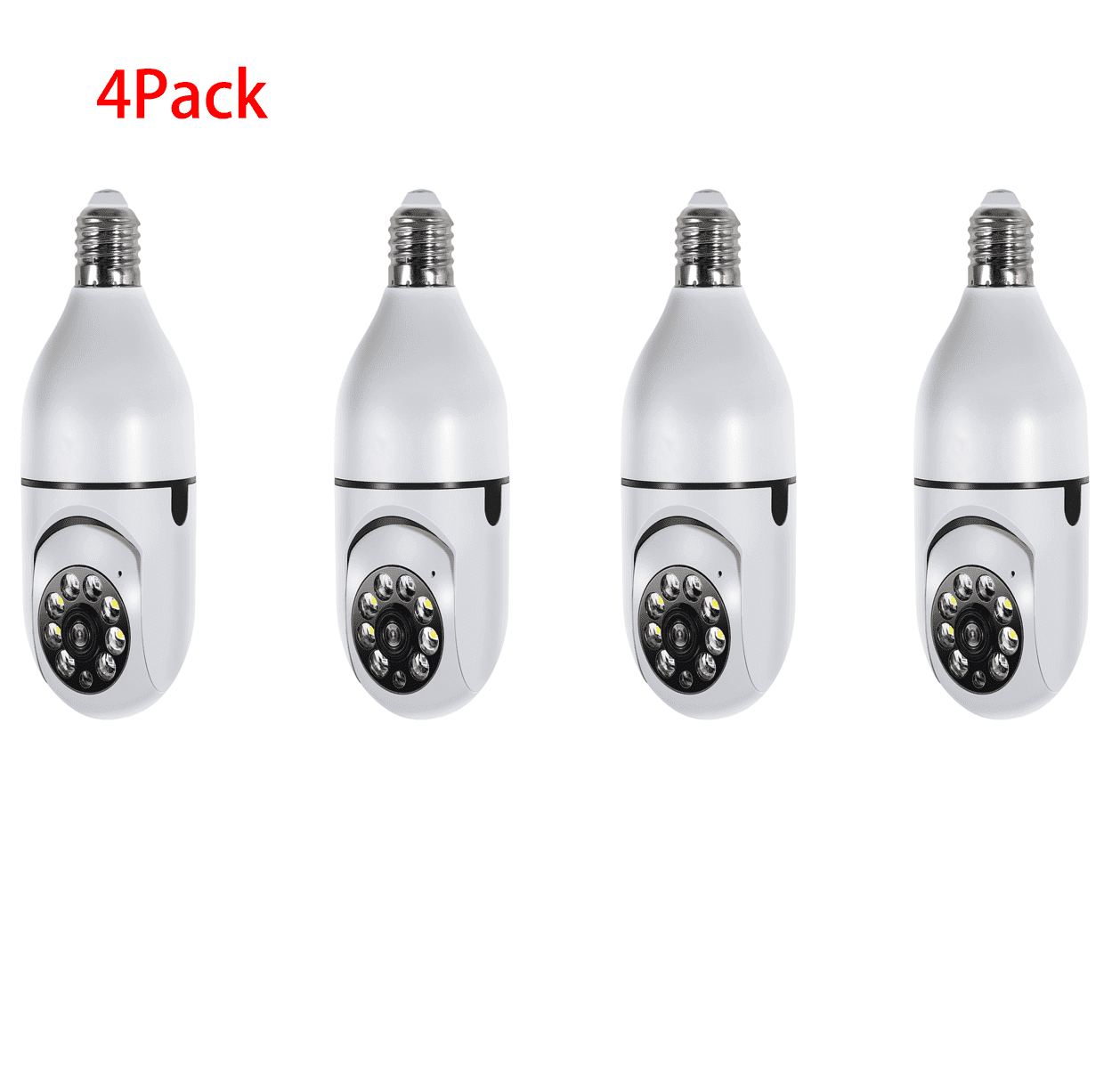 4Packs Light Bulb Security Camera -2.4GHz WiFi 1080P Security Cameras ...