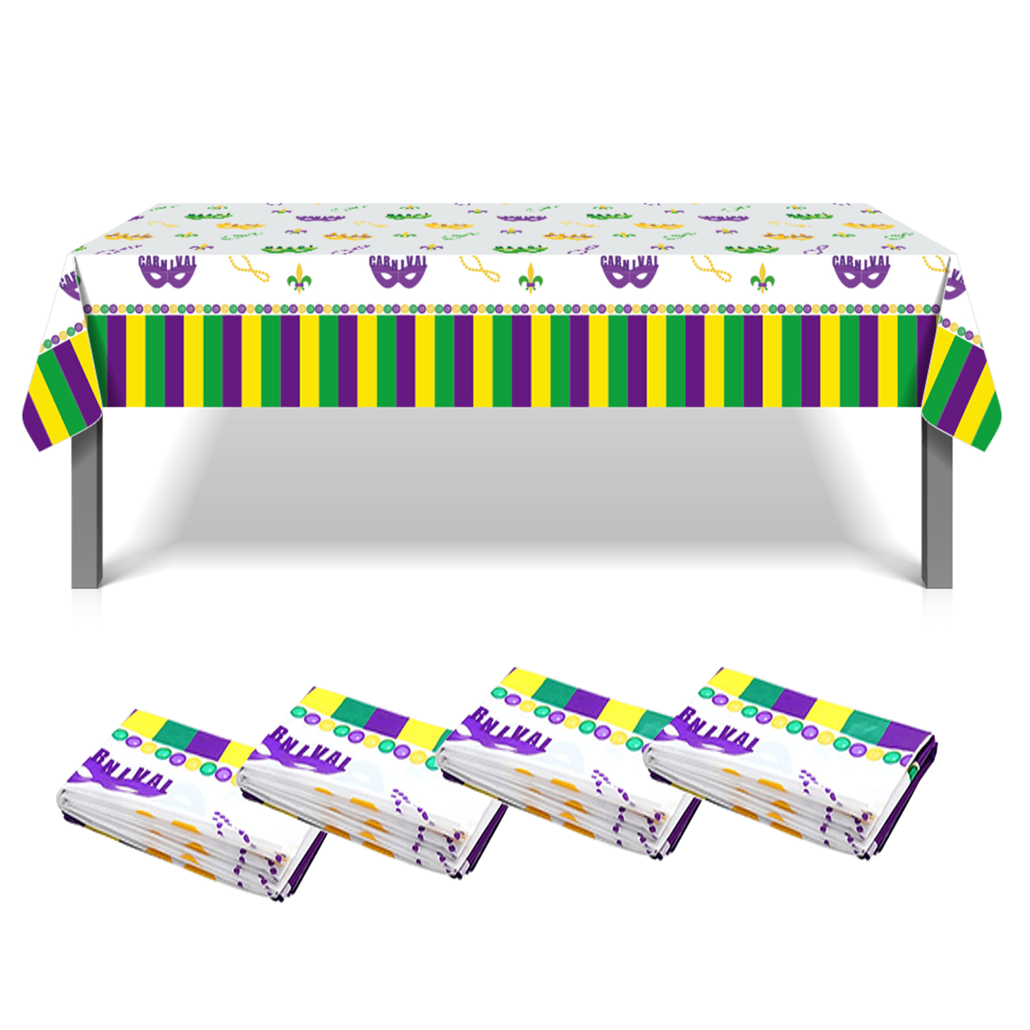 4Packs Mardi Gras Party Decoration Tablecovers,Waterproof Oil-Proof ...