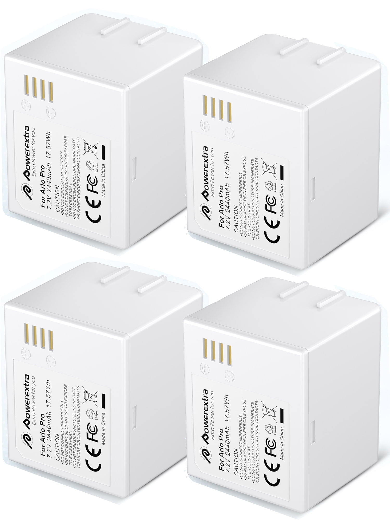 4Packs Replacement Battery for ARLO PRO, PRO 2, Extra Rechargeable ...