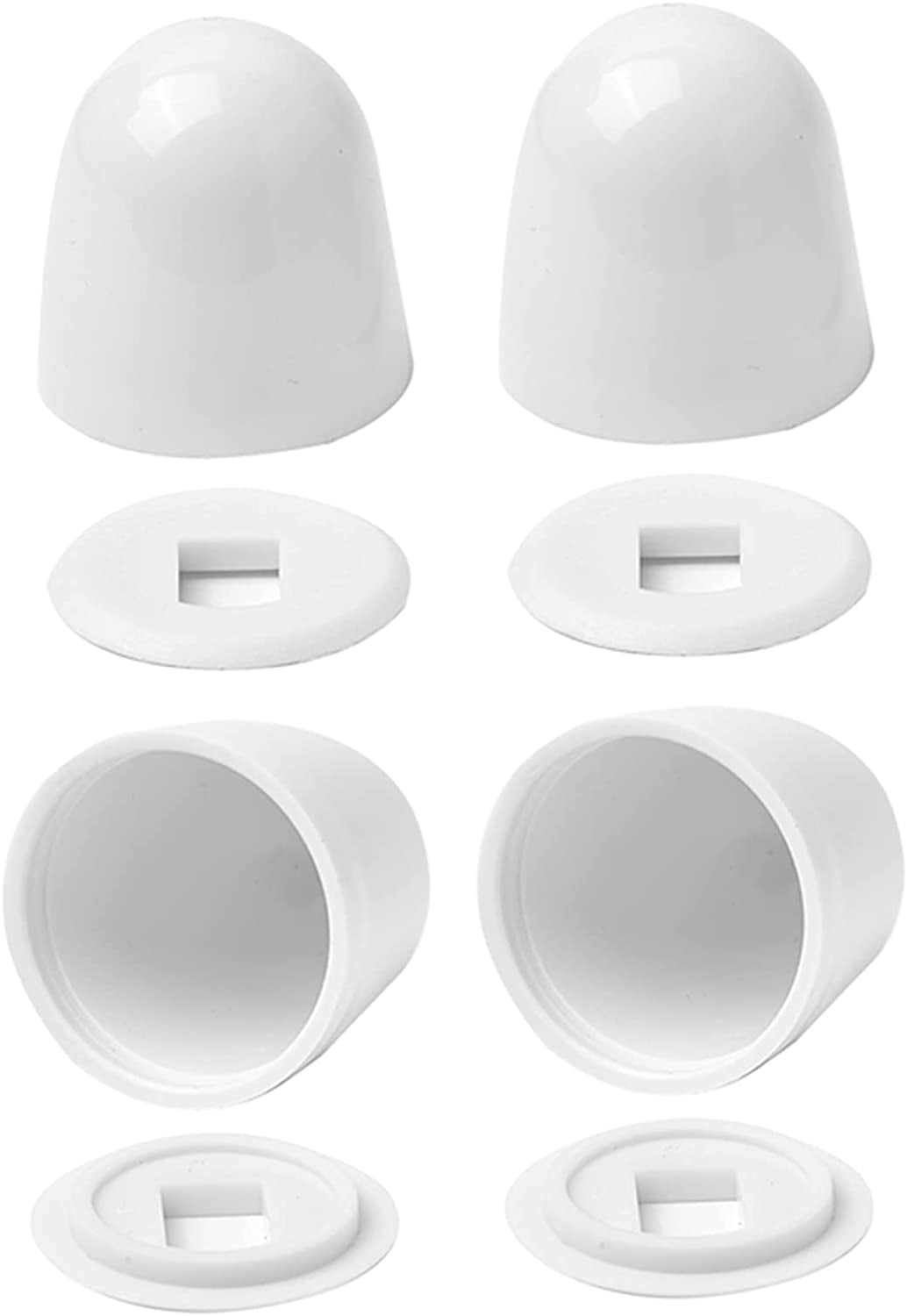4Packs Universal Toilet Bolt Caps, Round Plastic Push-On Toilet Bowl ...