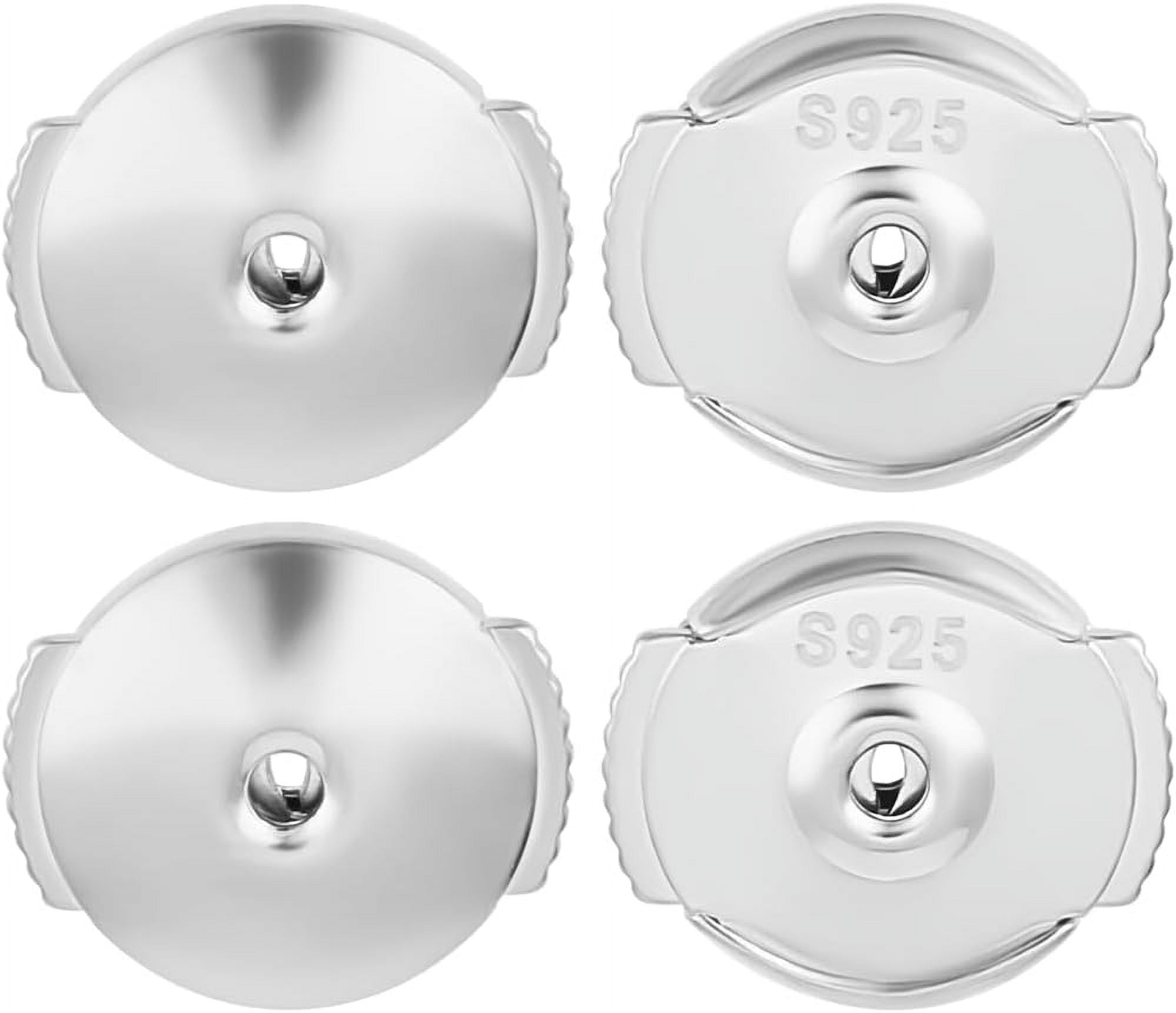4Pairs 925 Sterling Silver Ear Nuts Flat Round Platinum 7x8x2mm Hole: 0.5mm - Walmart.com