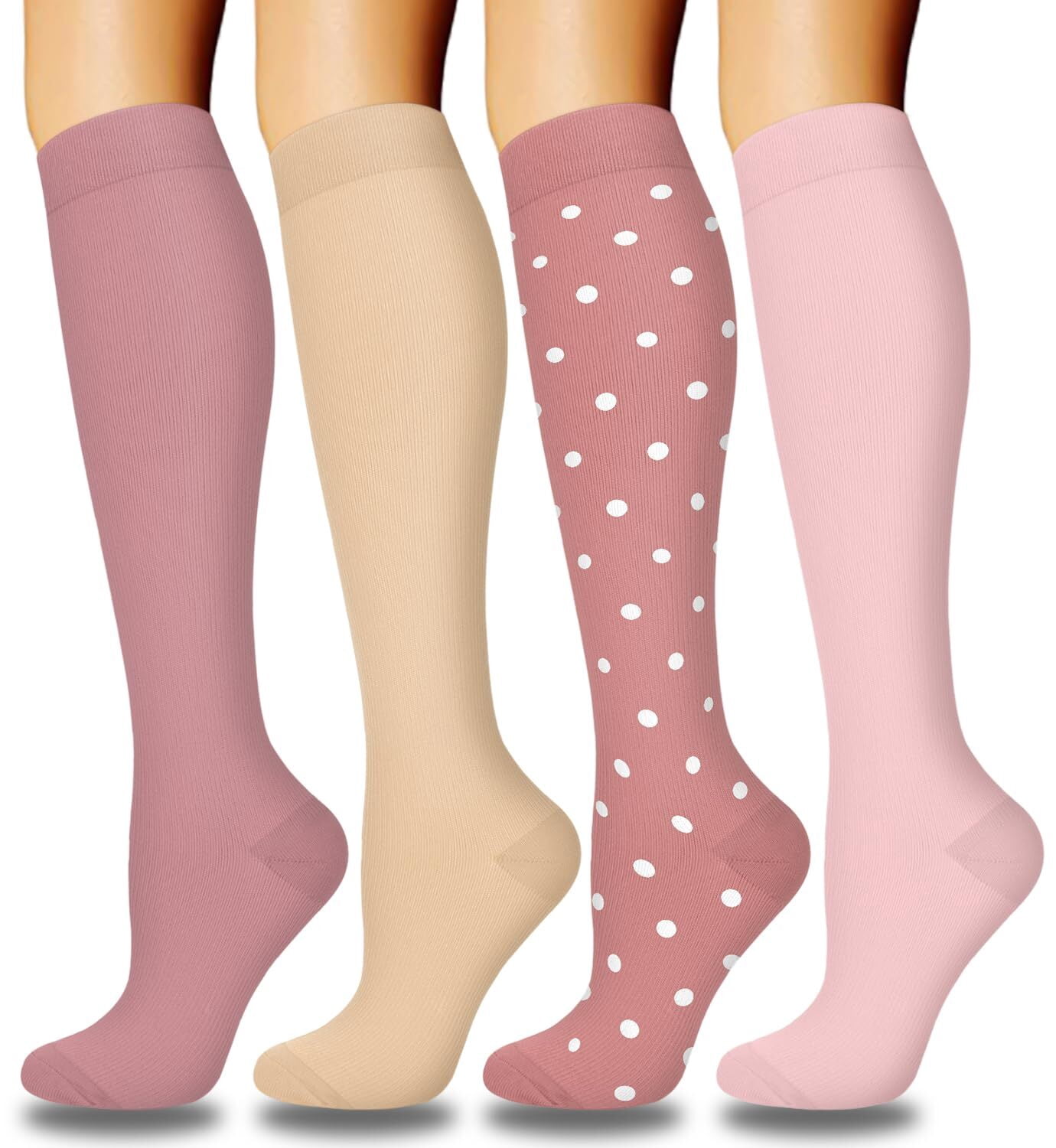 4Pairs Compression Socks for Women & Men Circulation 15-20 mmHg ...