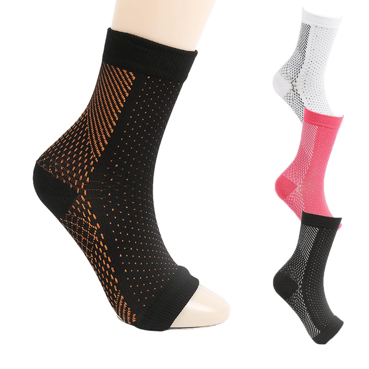4Pairs Foot Compression Sleeve - Plantar Fasciitis Socks for Arch ...