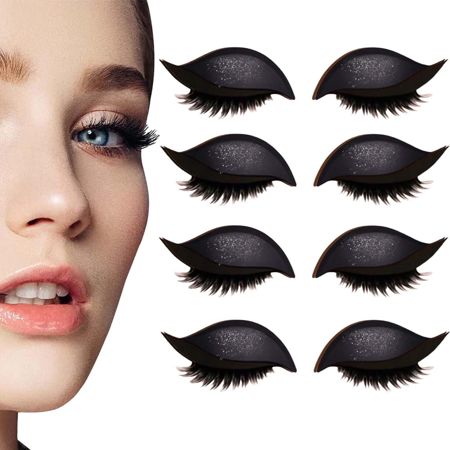 4Pairs Lazy Eye Shadow Eyelash Patch - 2025 New 2-in-1 Reusable Eye ...