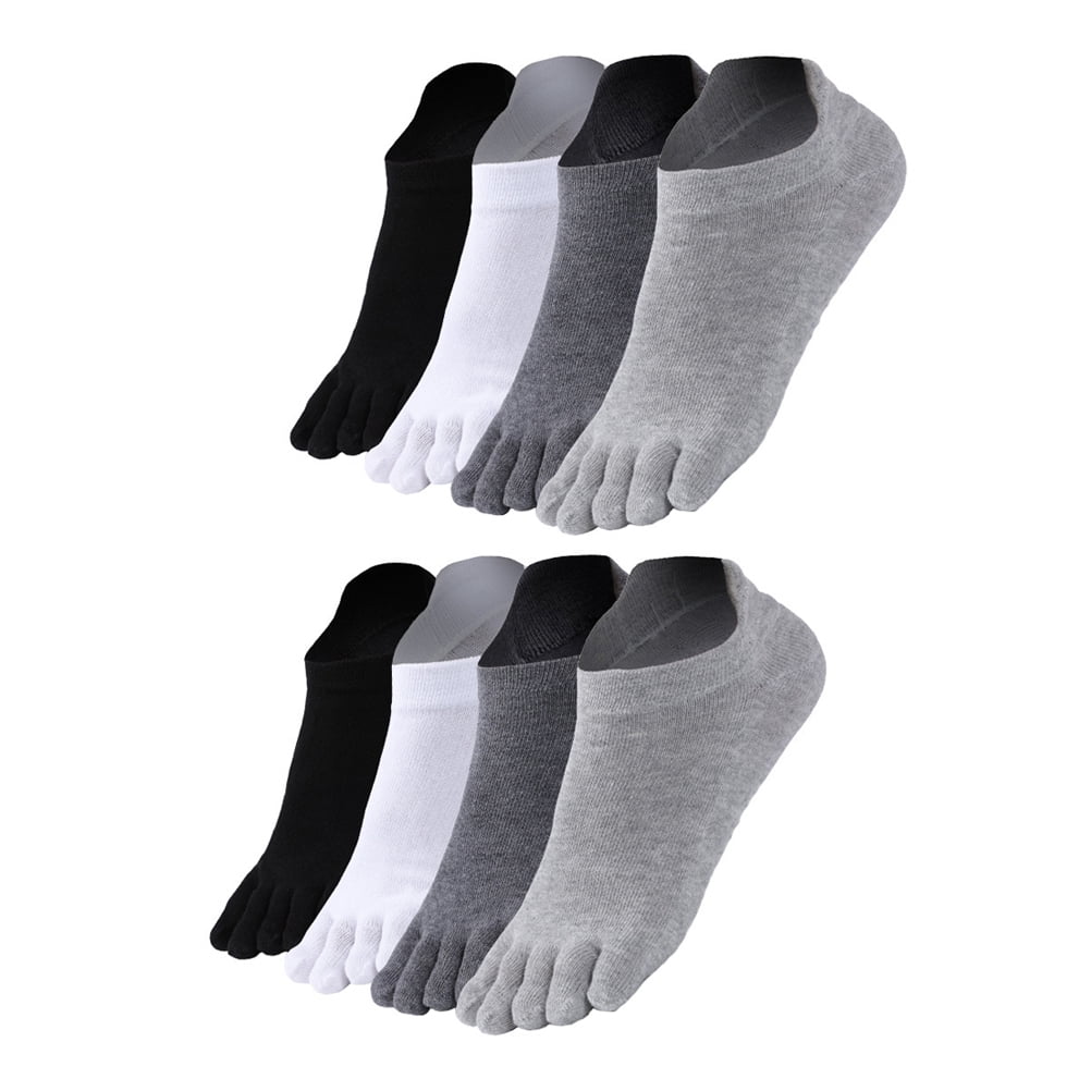 4Pairs Men Five-toed Short Socks Simple Split Toe Socks Plain Color ...