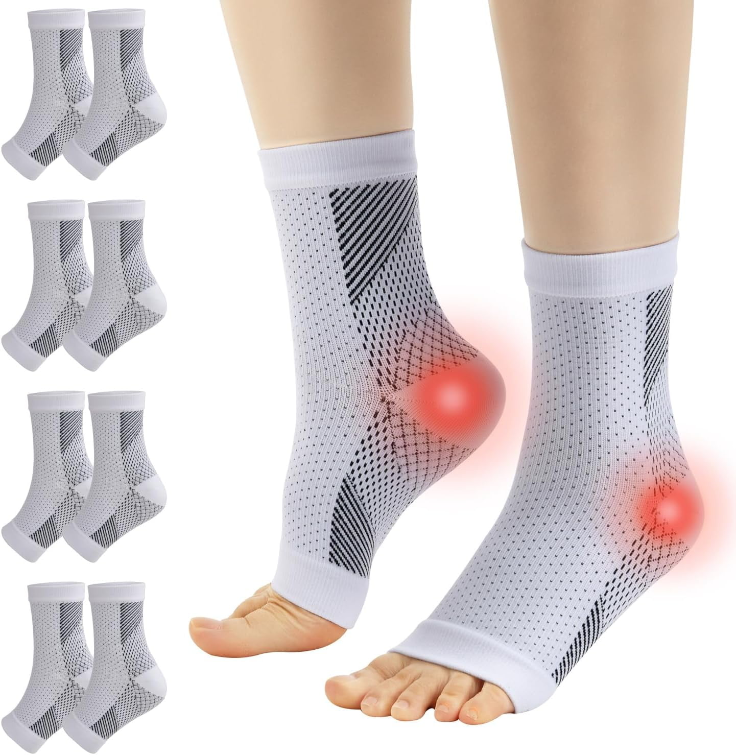 4Pairs Neuropathy Socks Plantar Fasciitis Socks Ankle Brace Ankle ...