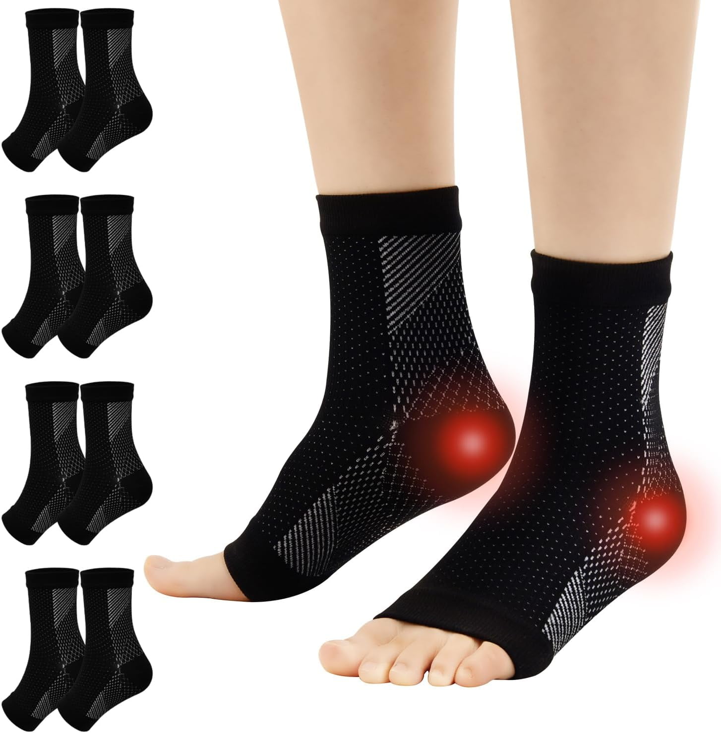 4Pairs Neuropathy Socks Plantar Fasciitis Socks Ankle Brace Ankle ...