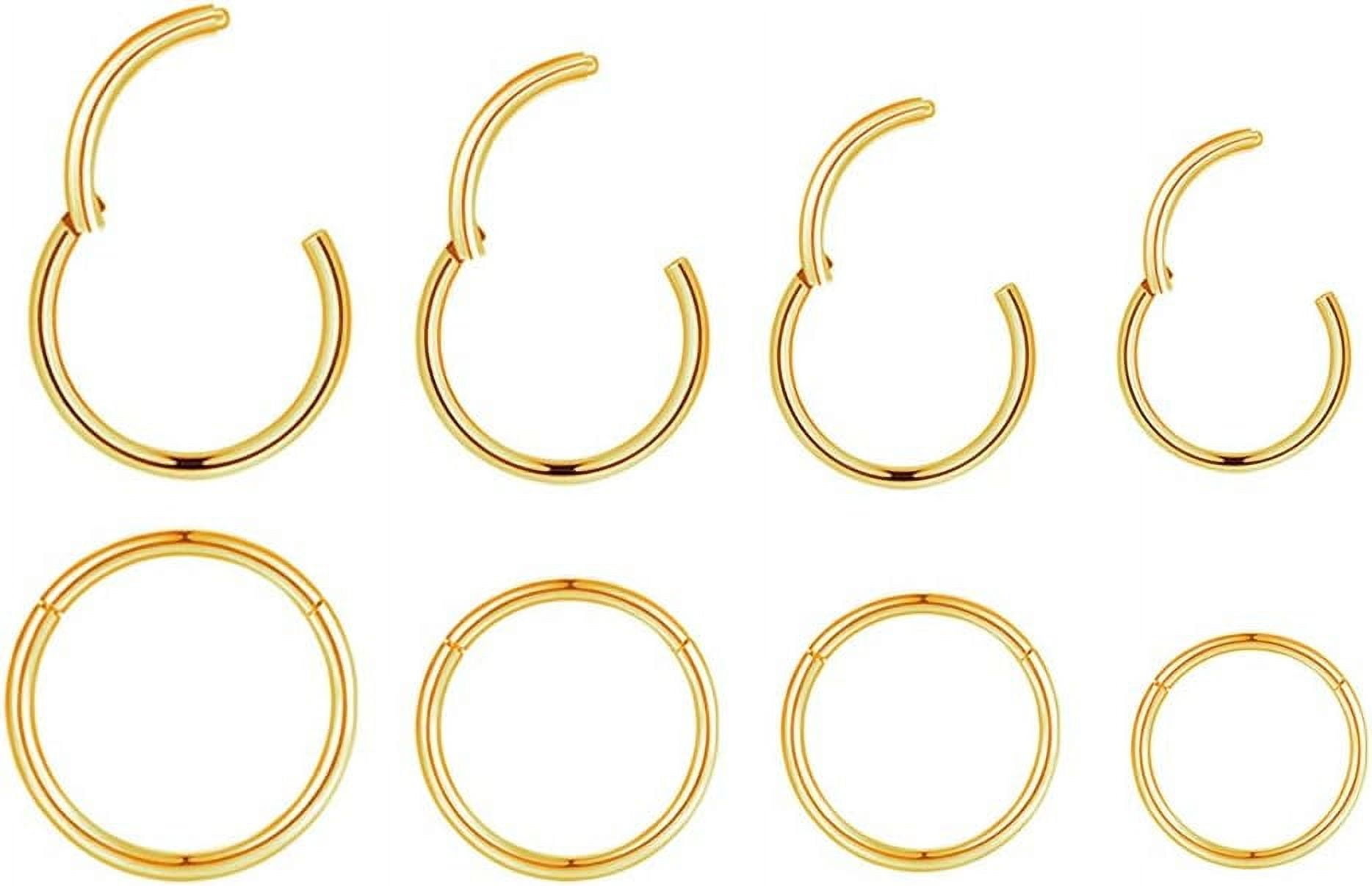 4Pairs/Pcs Quality 18G Surgical Steel Hinged Clicker Segment Nose Rings ...