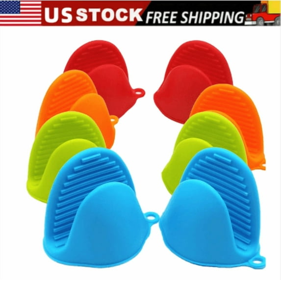 4Pairs Silicone Cooking Pinch Grips Oven Mitts Potholder for Kitchen ...