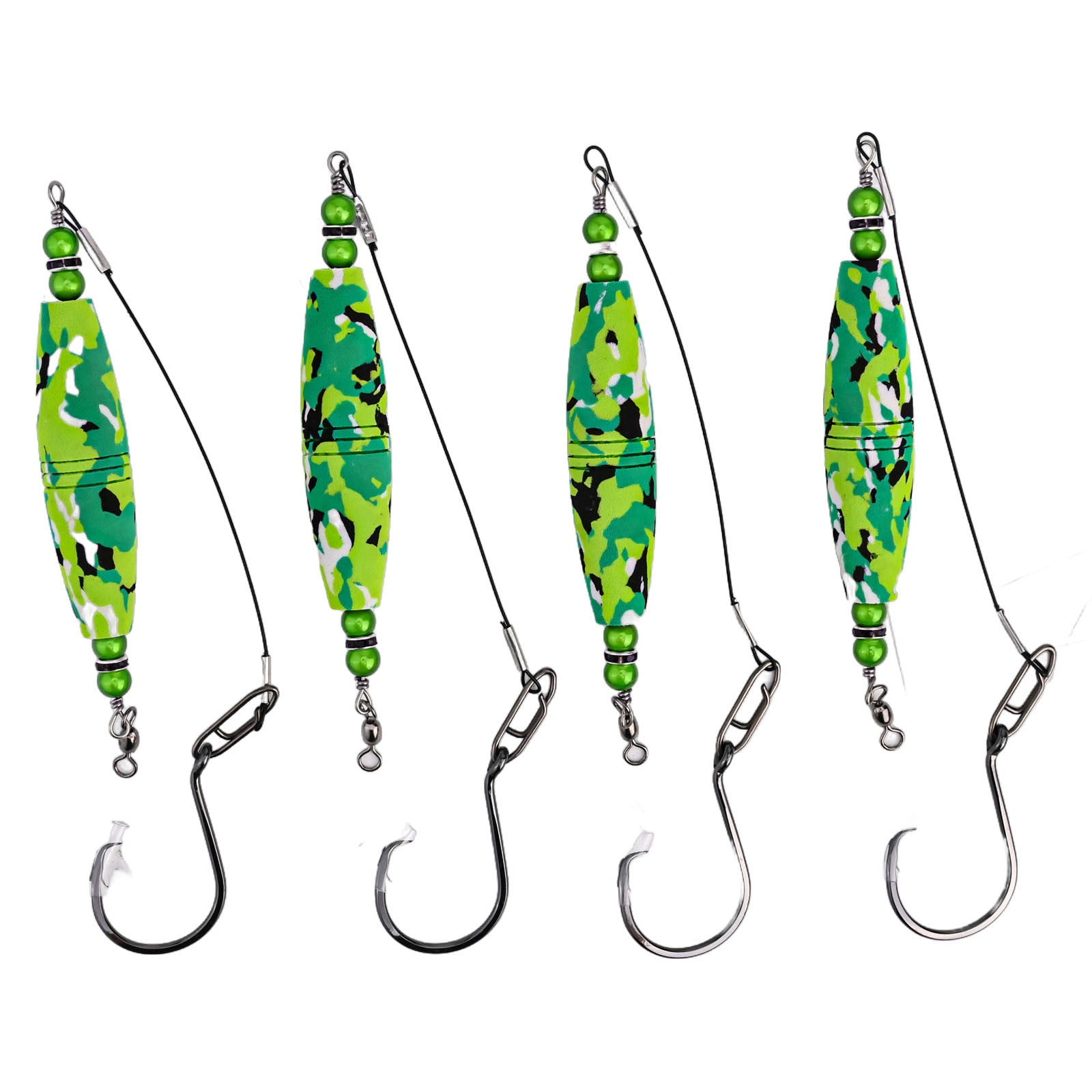 4Pc 3/2.5 Inch Float Rig Fishing Bobbers With Barbed Hook Soft Steel ...