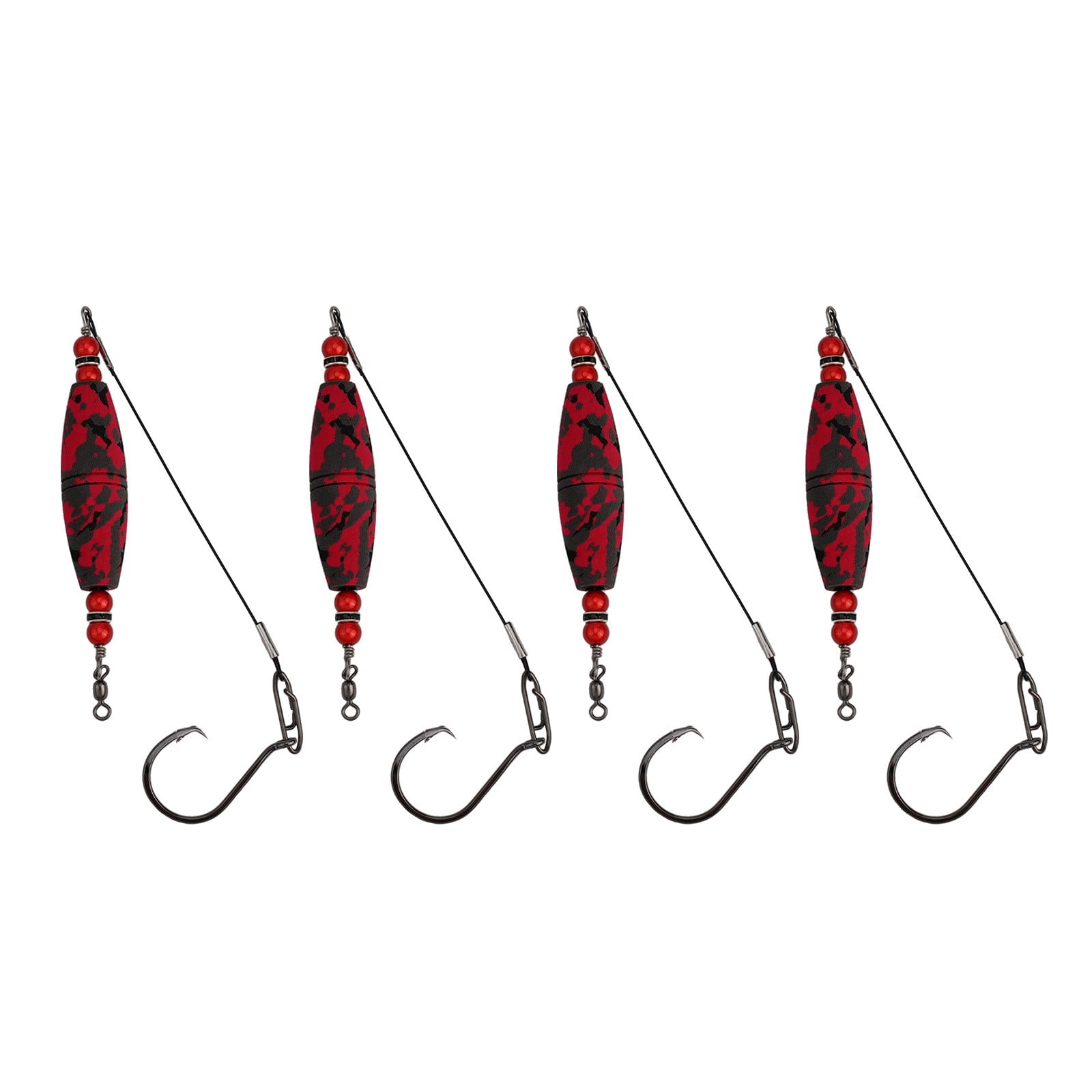 4Pc 3/2.5 Inch Float Rig Fishing Bobbers With Barbed Hook Soft Steel ...